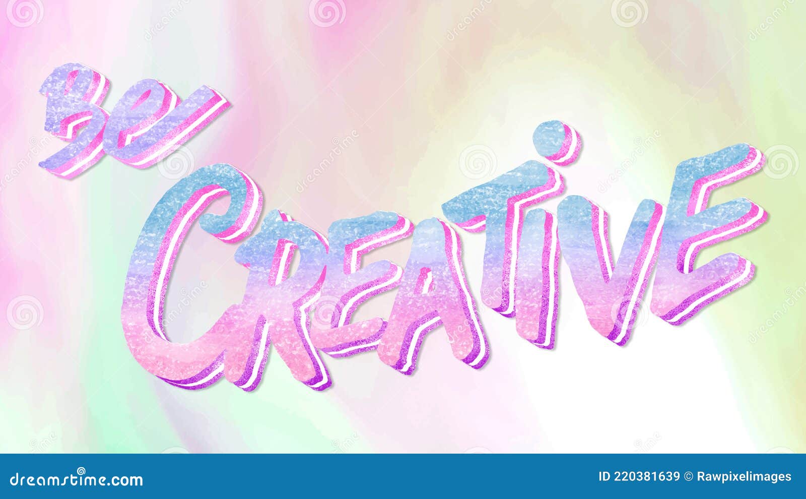 Be Creative Text Acrylic Typography Font Script Stock Illustration ...