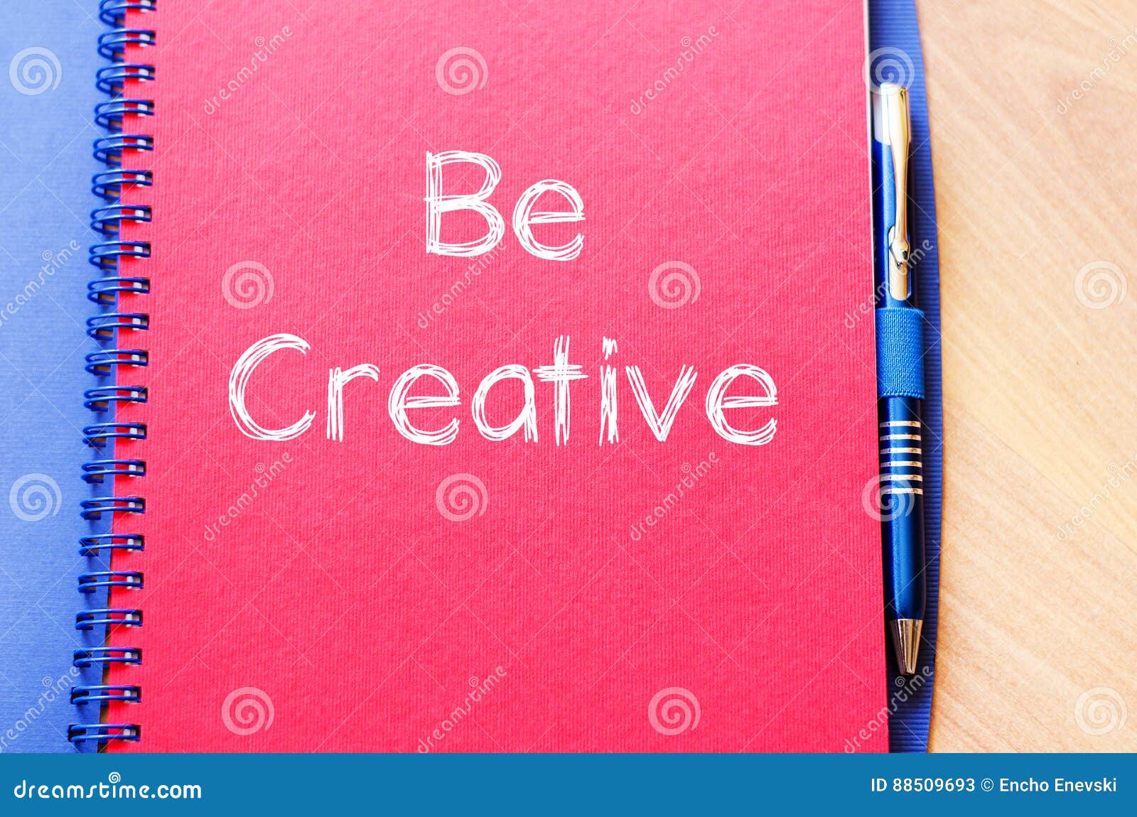 Be Creative Write on Notebook Stock Image - Image of excellence, office ...