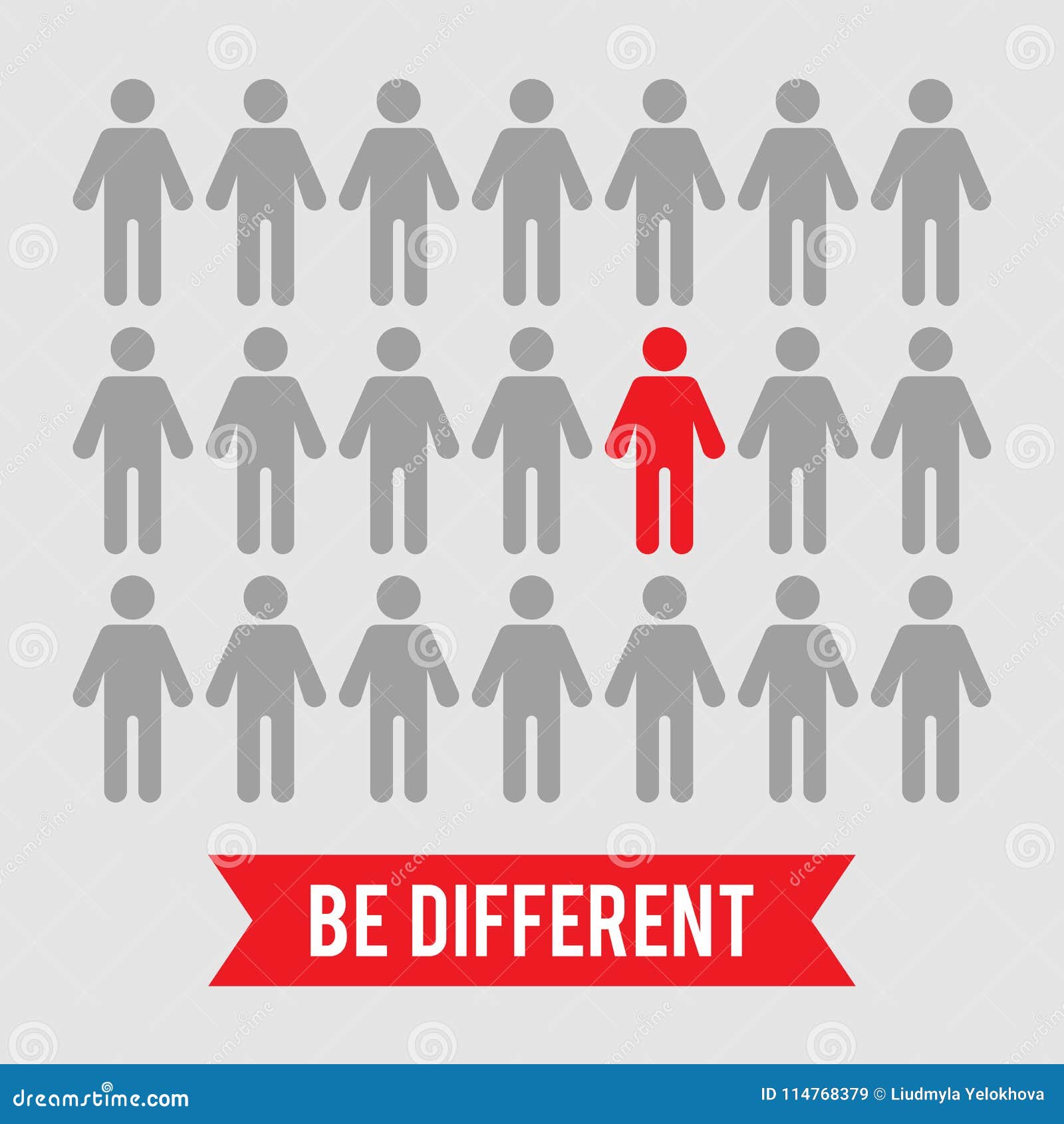 Be Different Creative Consept in Flat Cartoon Style Stock Illustration ...