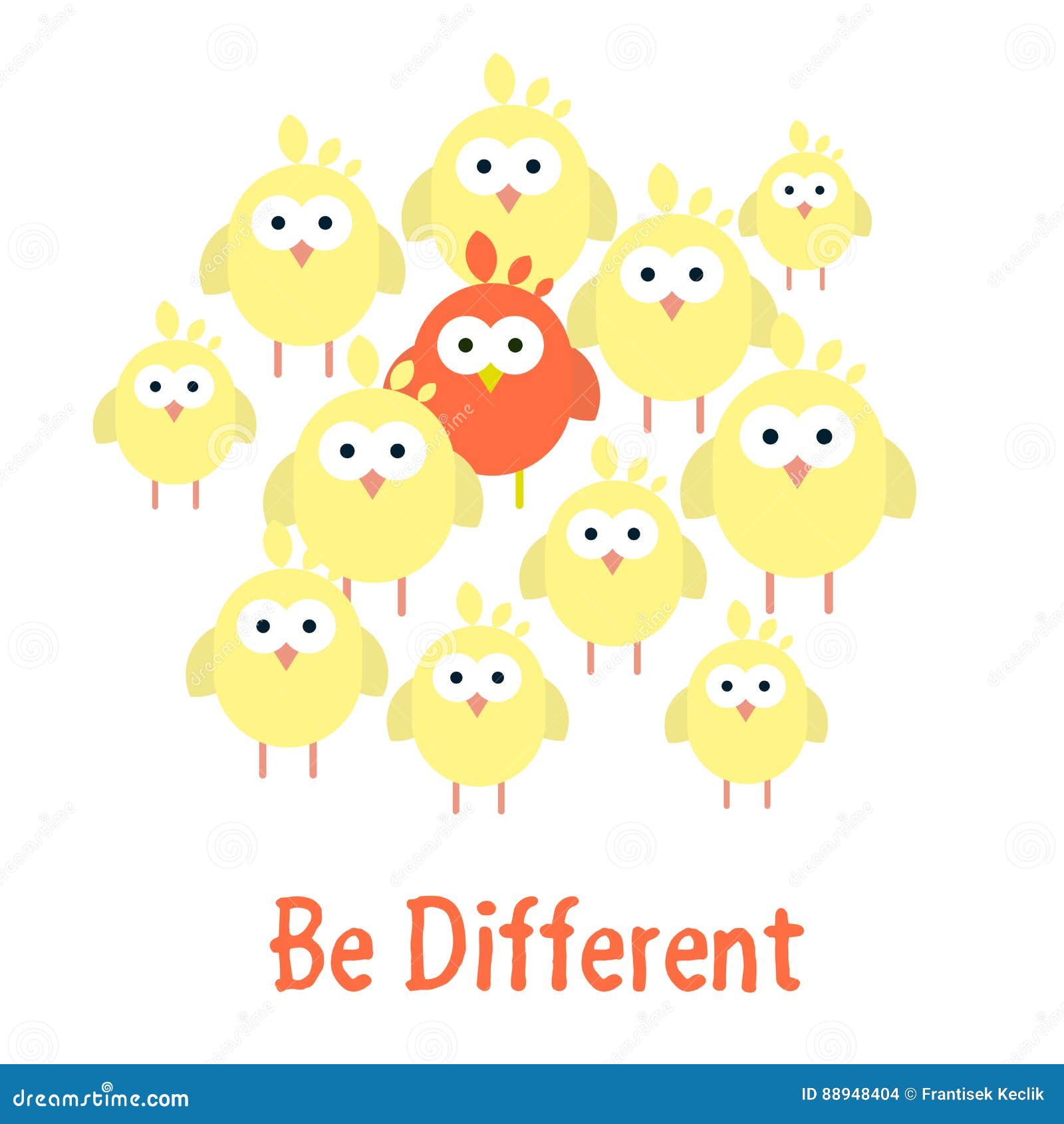 Be Different Illustation Template with Chickens. Stock Vector ...