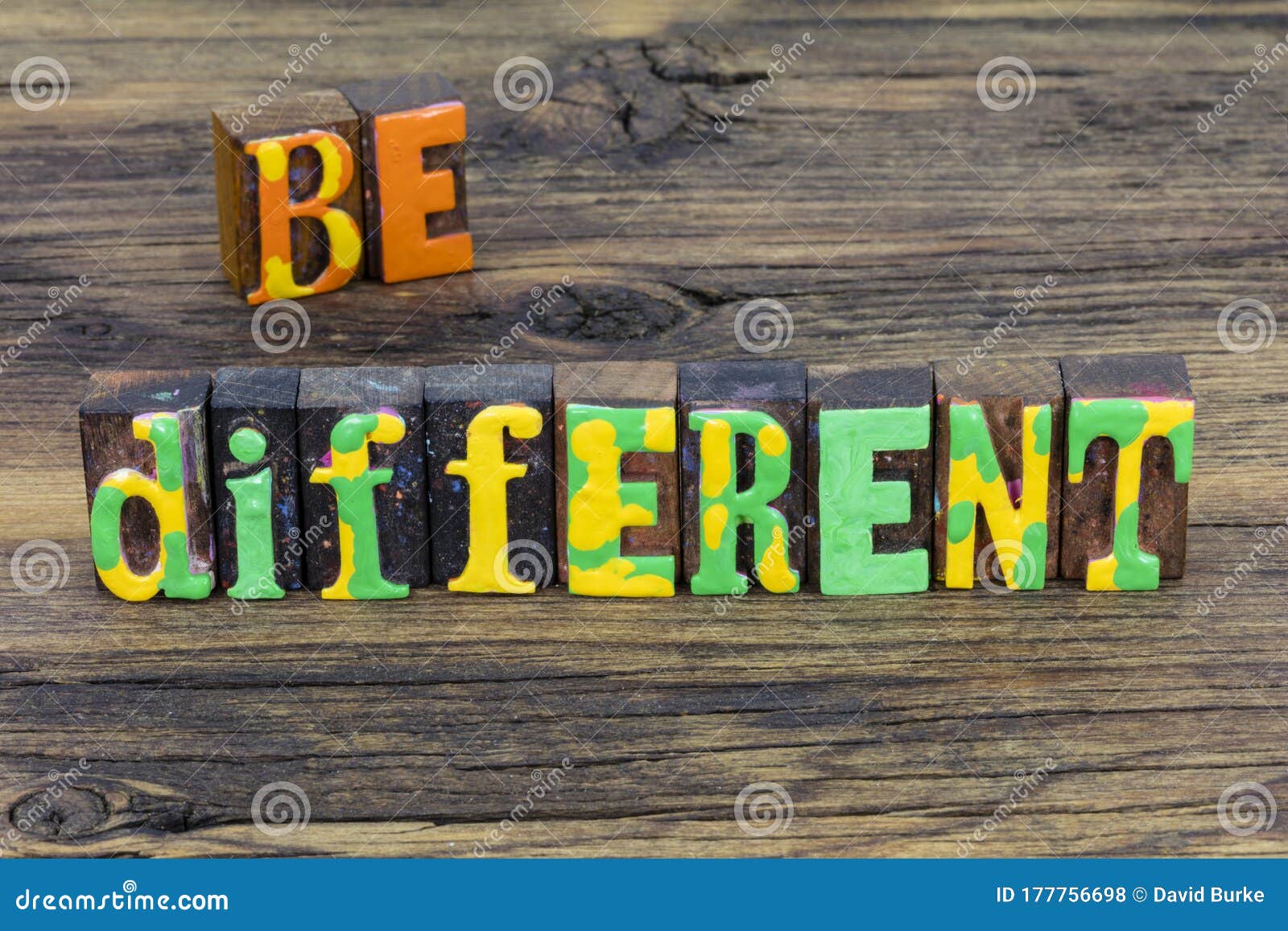 Be Different Unique Original Distinct Leadership Ability Stock Photo ...