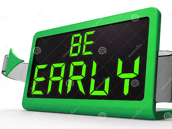 Be Early Clock Message Shows Deadline and on Time Stock Illustration ...