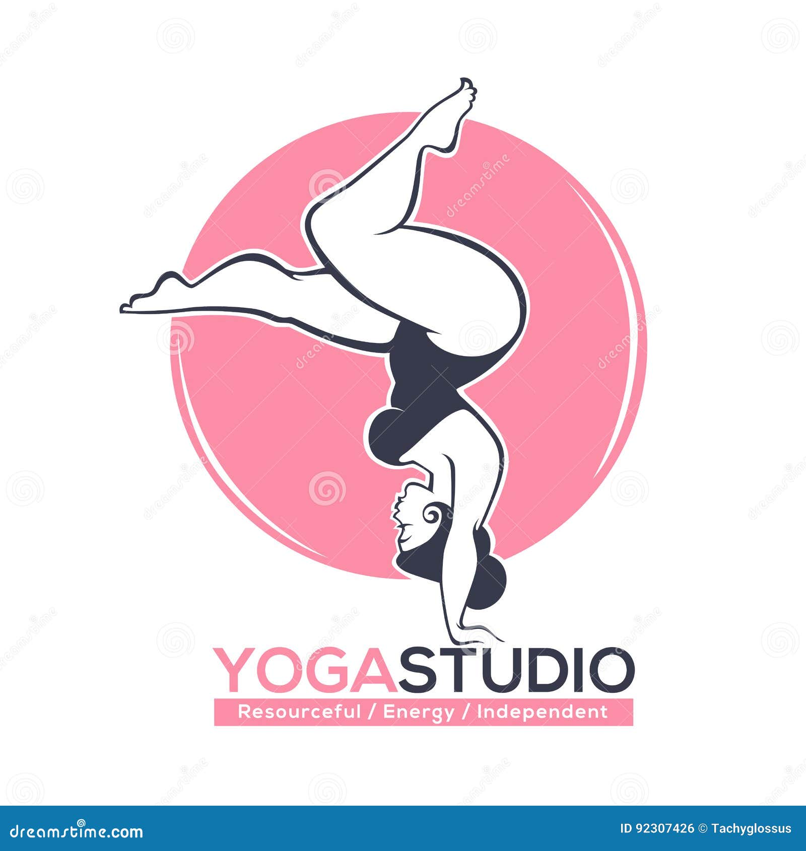 Be Fit, Vector Logo Template for Yoga or Pilates Studio with Image of ...