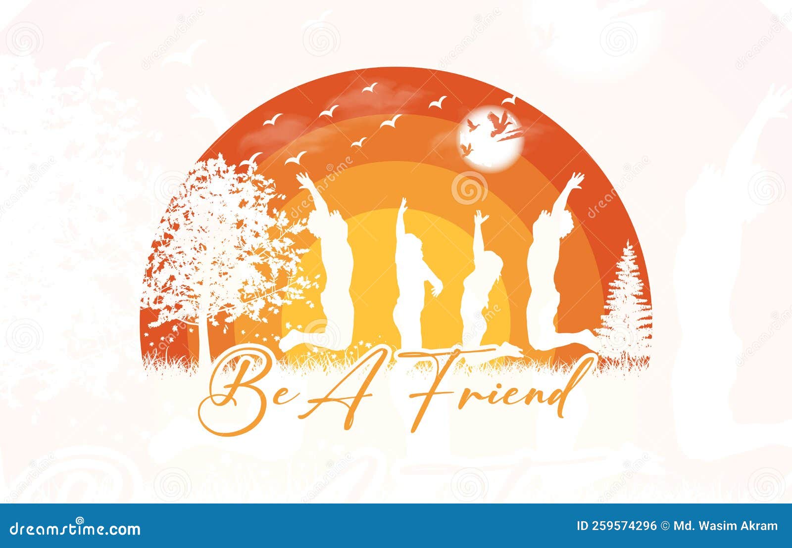 Be a friend t shirt design stock vector. Illustration of friendship ...