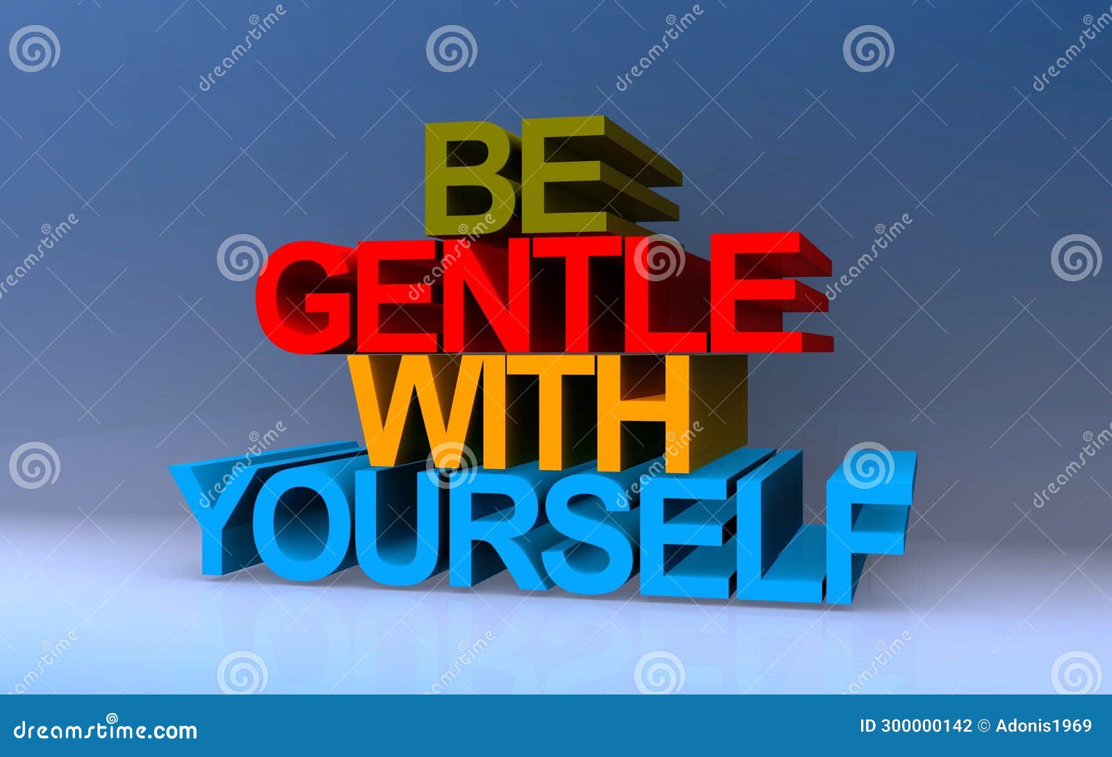 Be Gentle with Yourself on Blue Stock Illustration - Illustration of ...