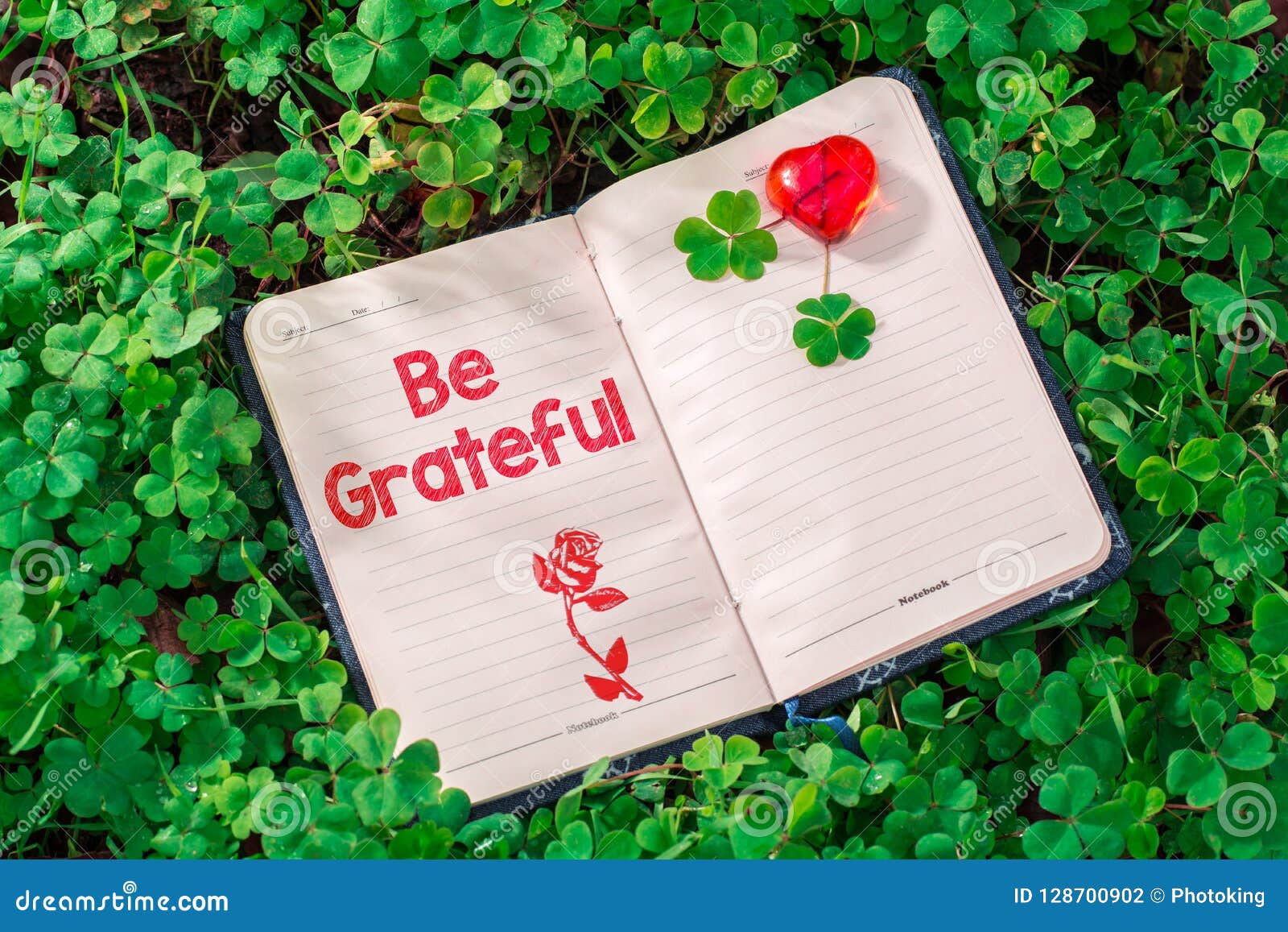 Be Grateful Text in Notebook Stock Photo - Image of grateful, leaf ...
