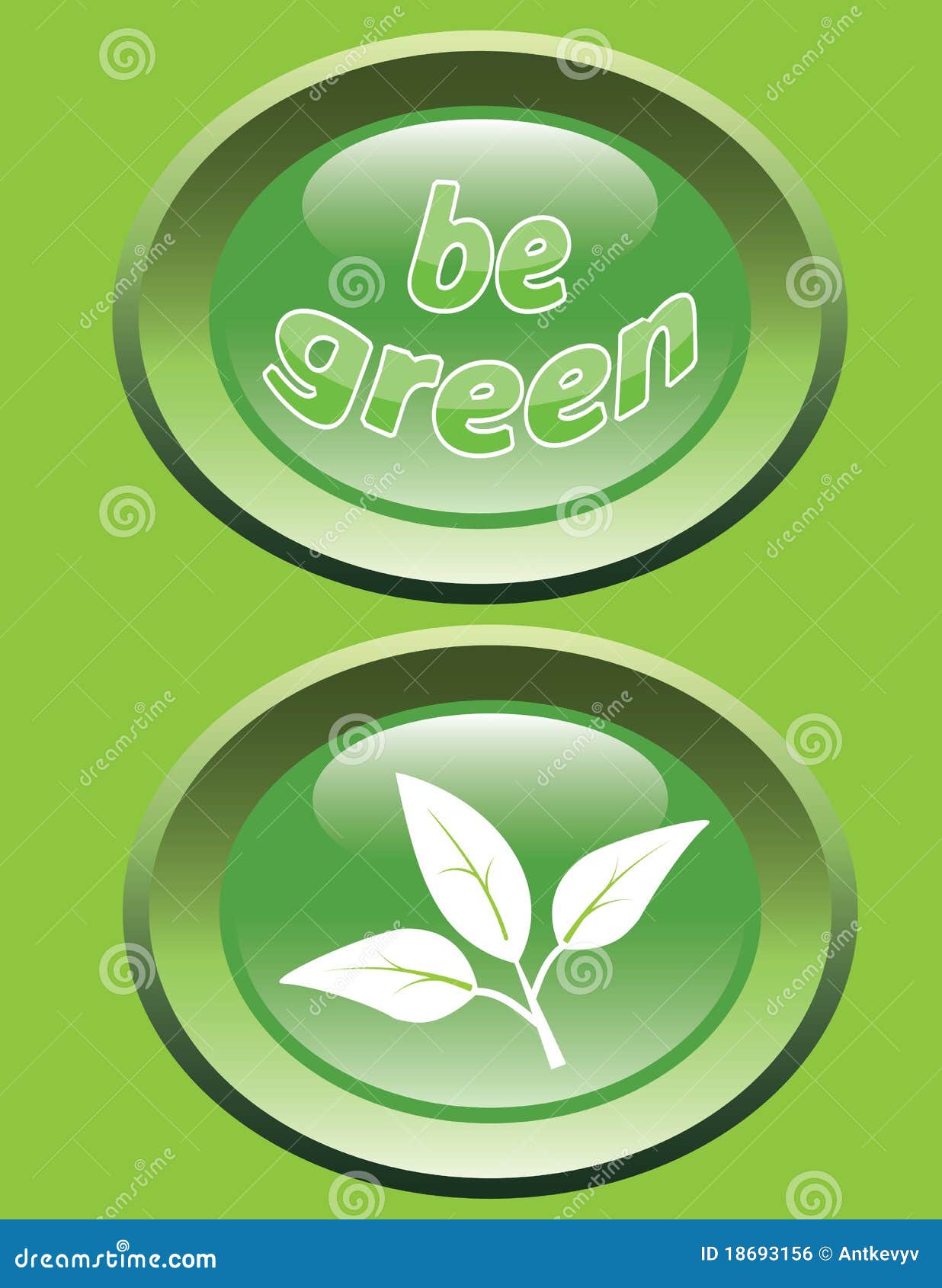 Be green_glossy buttons stock vector. Illustration of element - 18693156