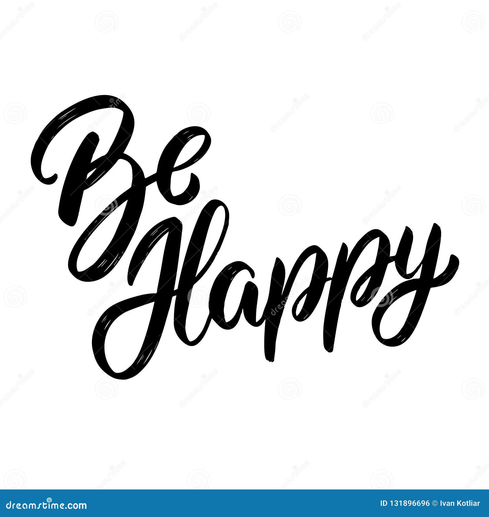 Be Happy. Lettering Phrase on Light Background Stock Vector ...