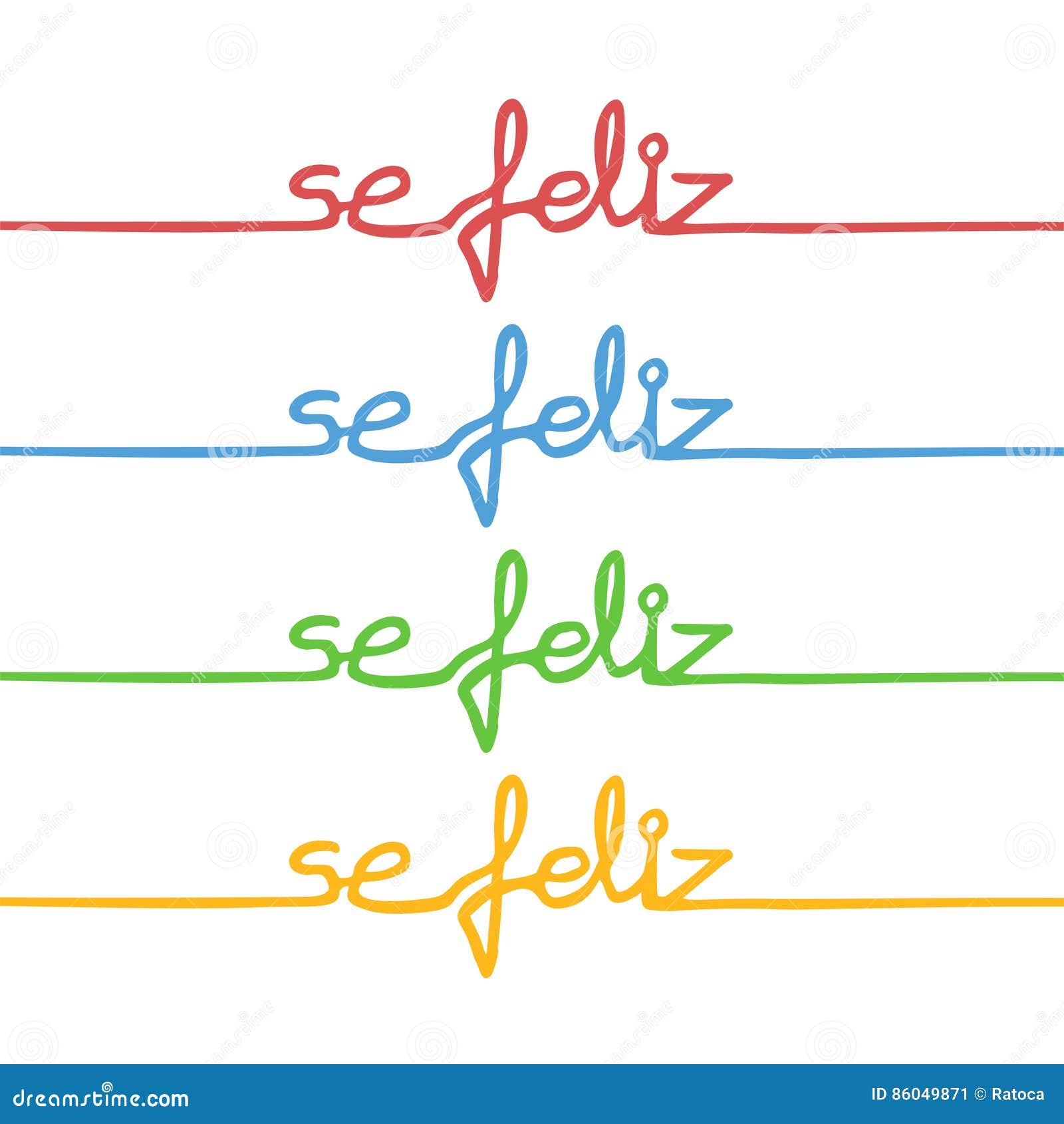 Be Happy Message in Spanish Language Stock Vector - Illustration of ...
