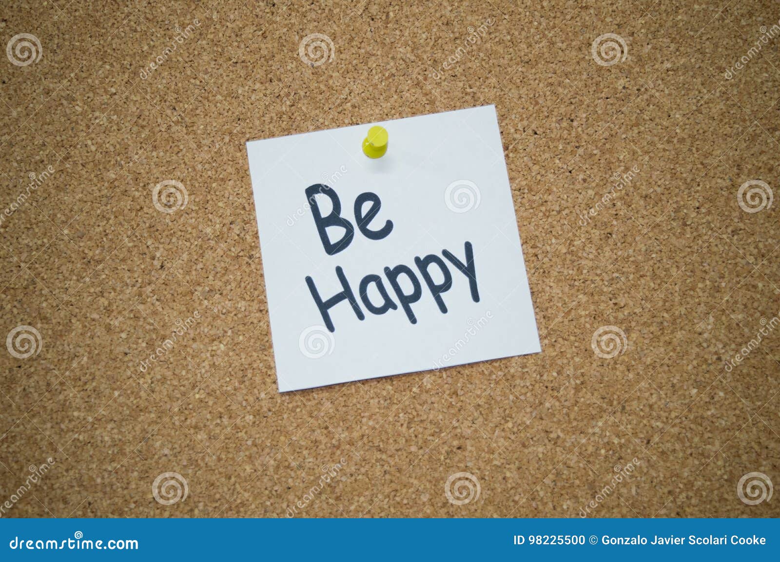 Be happy post it stock photo. Image of reminder, label - 98225500