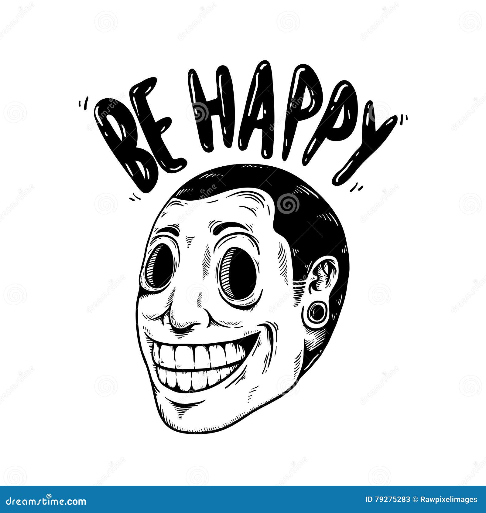 Be Happy Smile Cartoon Icon Concept Stock Illustration - Illustration ...