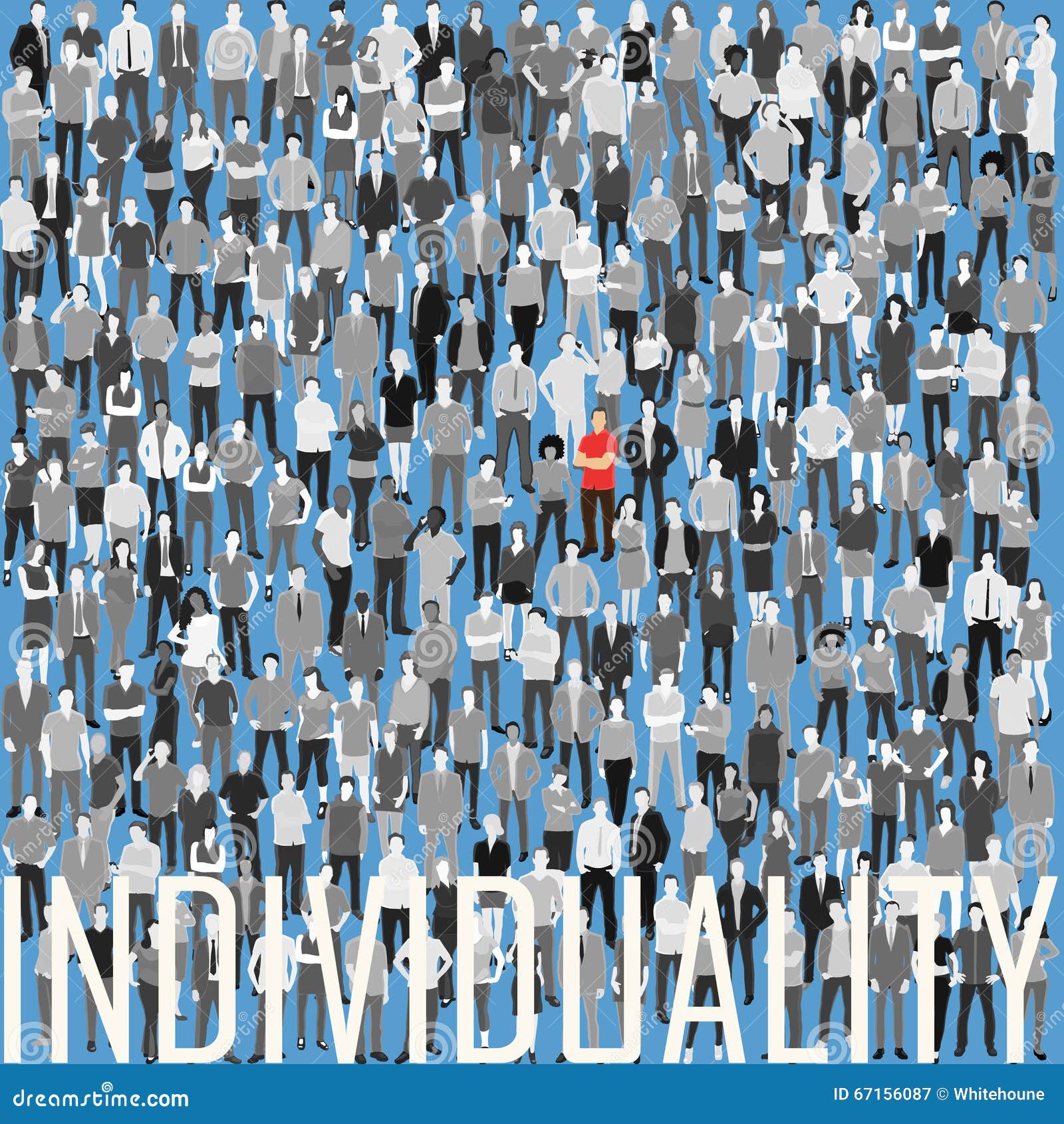 Be Individual Being in the Crowd Stock Vector - Illustration of ...