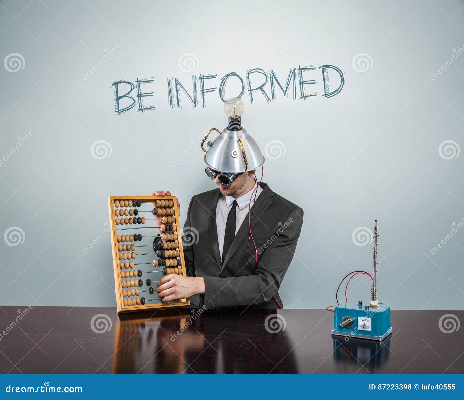 Be Informed Text on Blackboard with Businessman Stock Photo - Image of ...