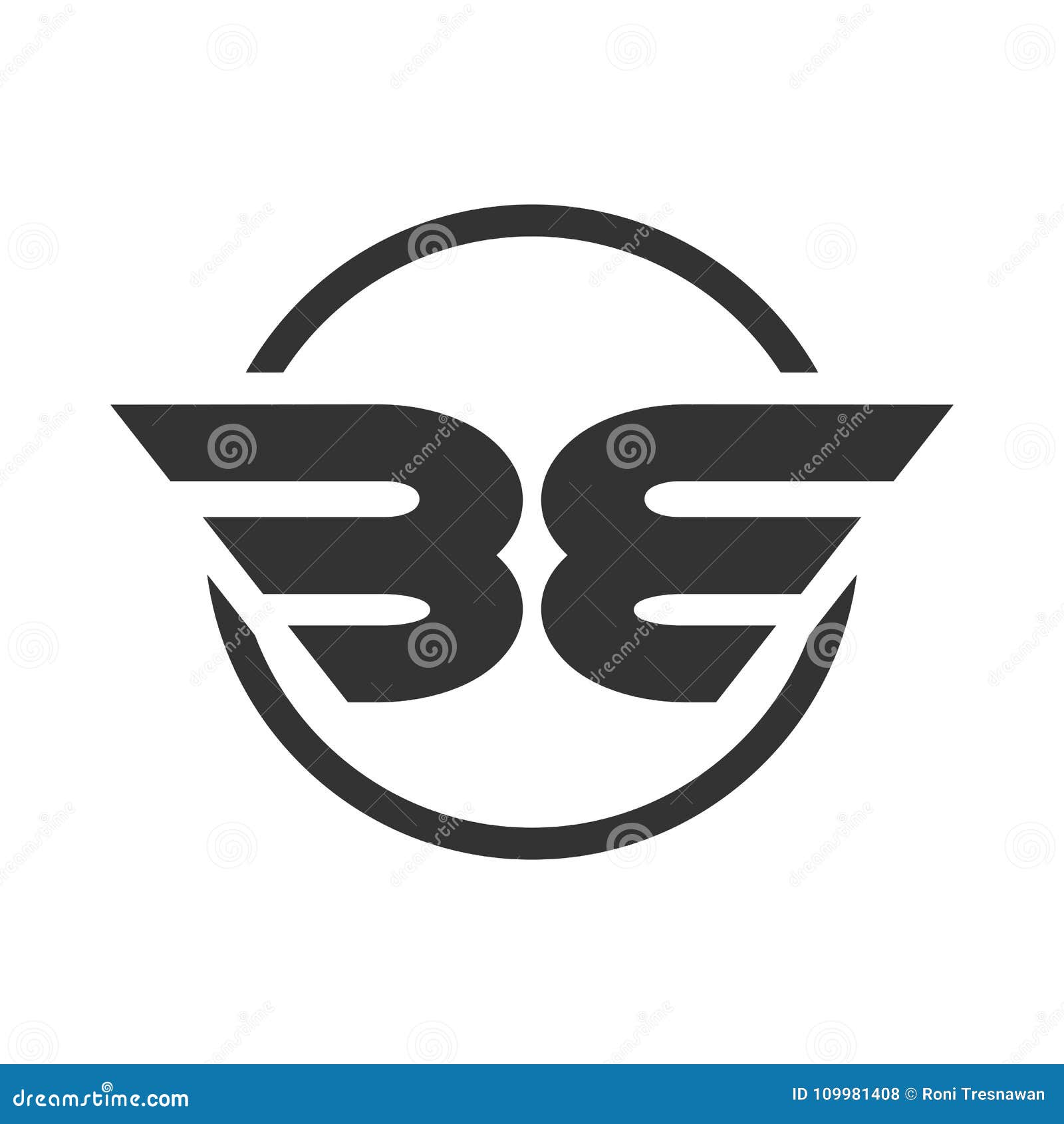 BE Initials Winged Shape Symbol Design Stock Vector - Illustration of ...