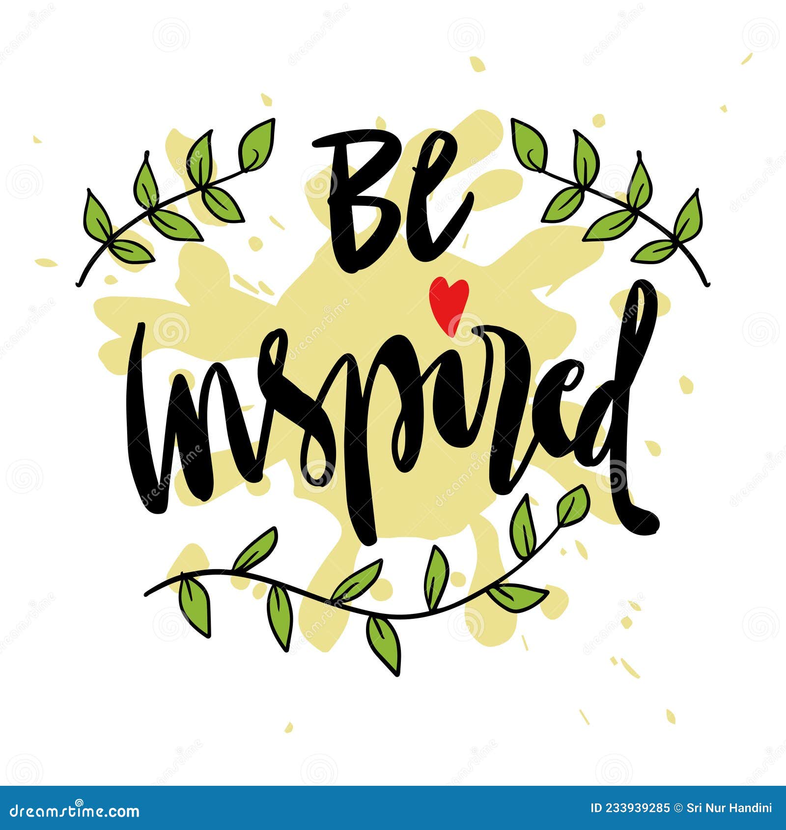 Be Inspired Hand Lettering. Stock Illustration - Illustration of ...