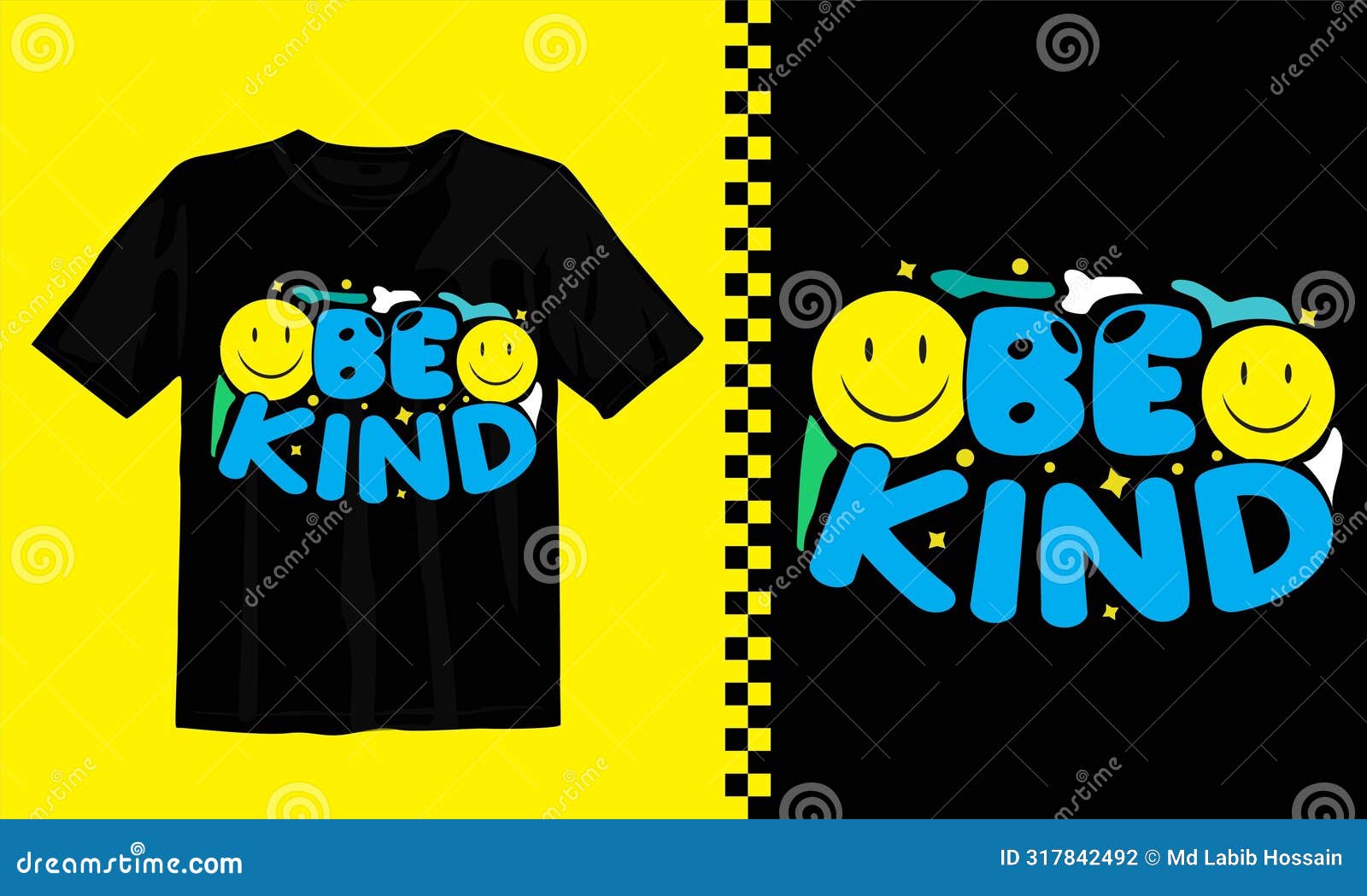 Be Kind Graphic T-shirt Design, Abstract Print, Vector Illustration ...