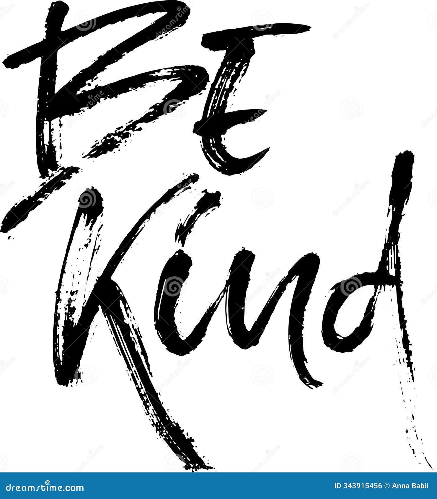 Be Kind Handdrawn Motivation Modern Dry Brush Lettering Stock Vector ...