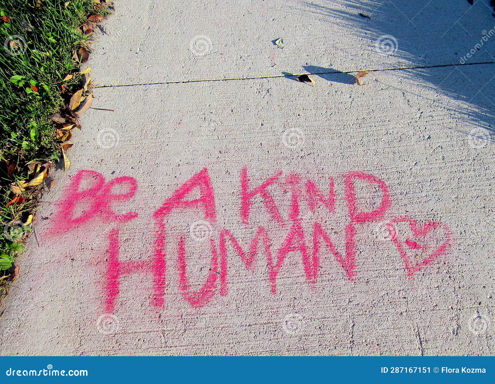 Be a Kind Human-sidewalk Message Stock Image - Image of human, kind ...