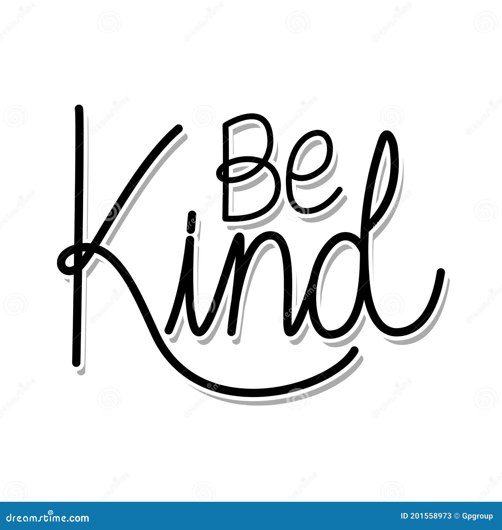 Be Kind Lettering on White Background Stock Vector - Illustration of ...