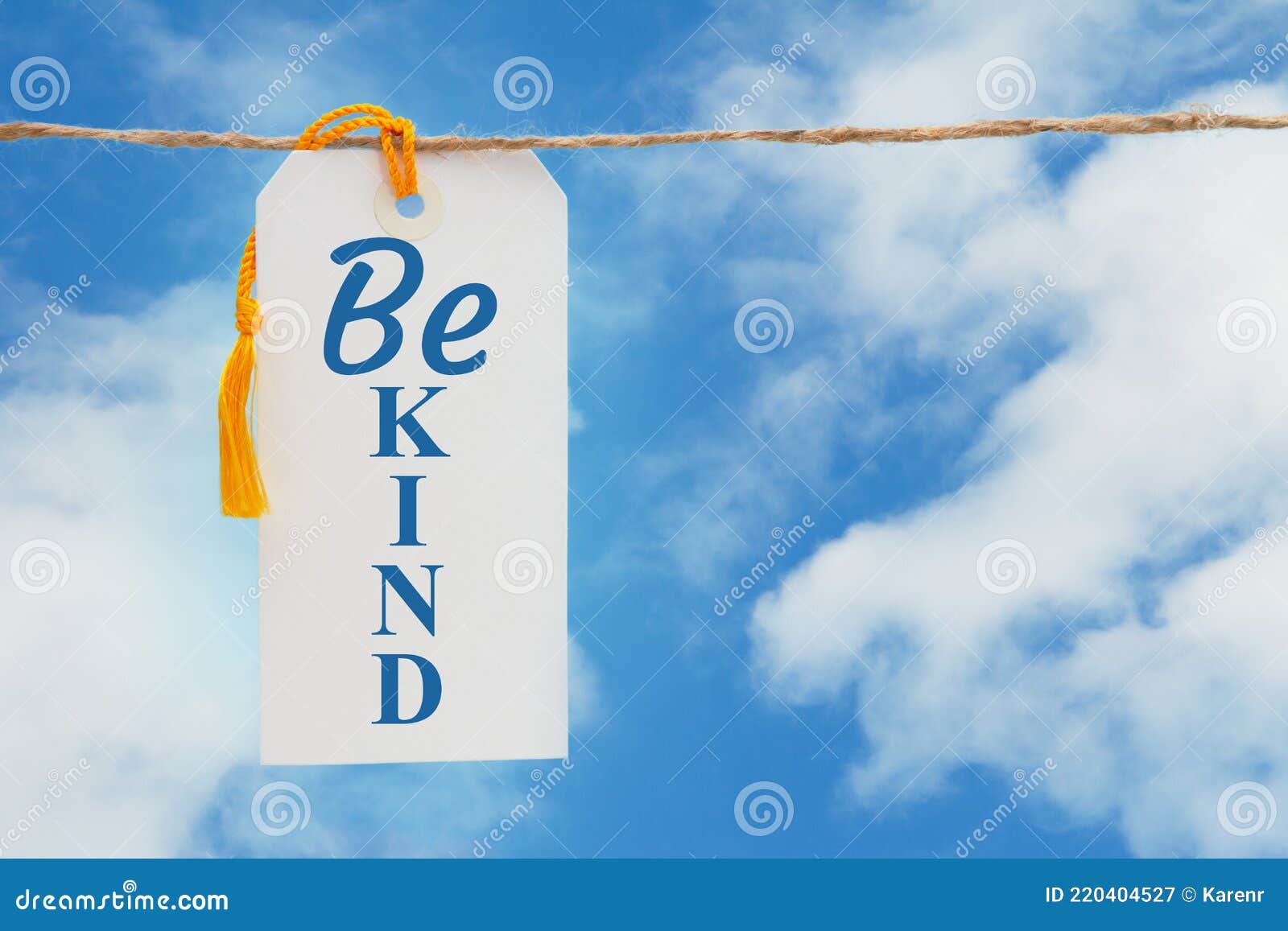 Be Kind Message White Gift Tag Over Sky Stock Image - Image of kind ...