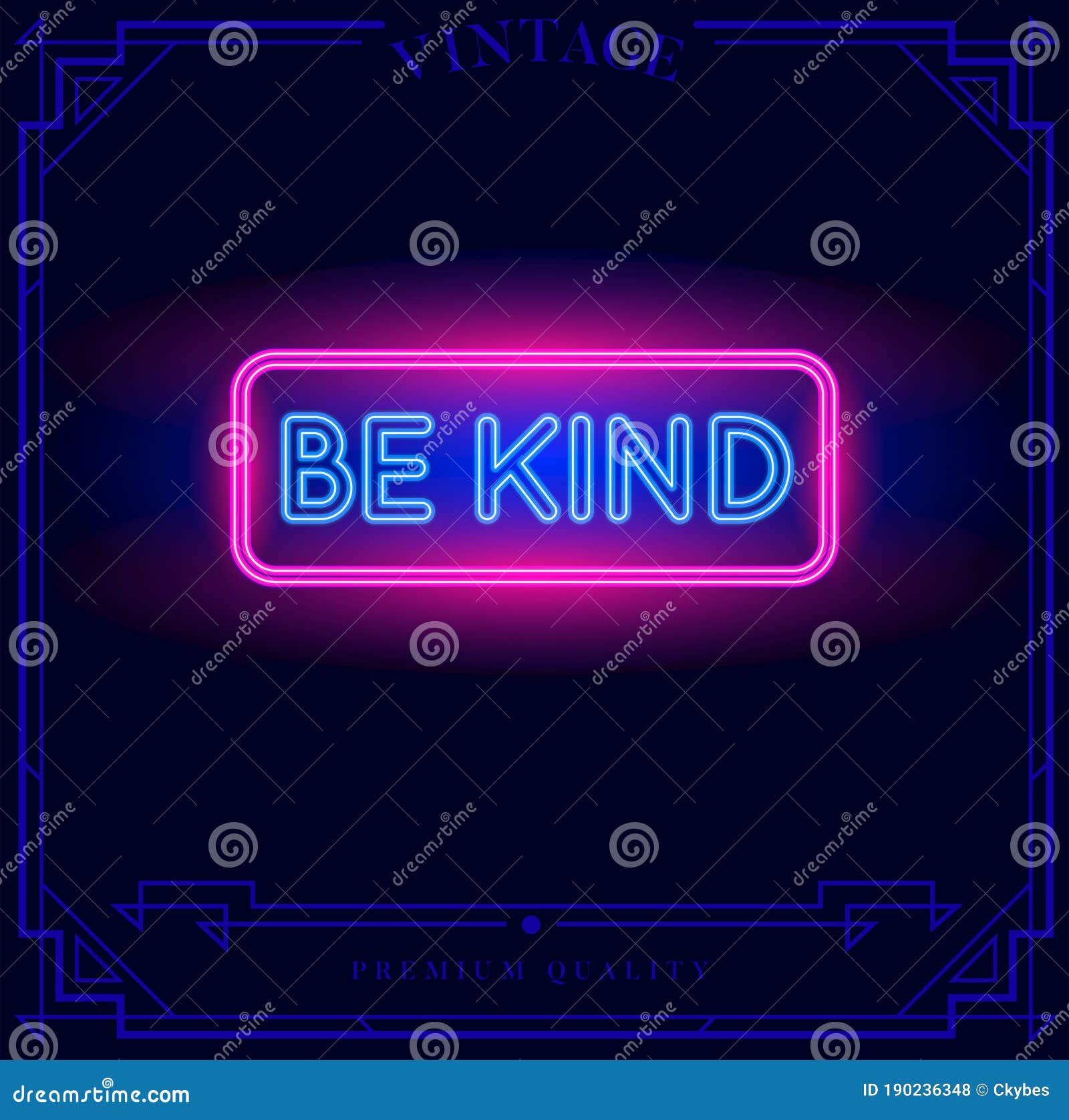Be Kind Neon Light Sign. Vector Stock Vector - Illustration of party ...
