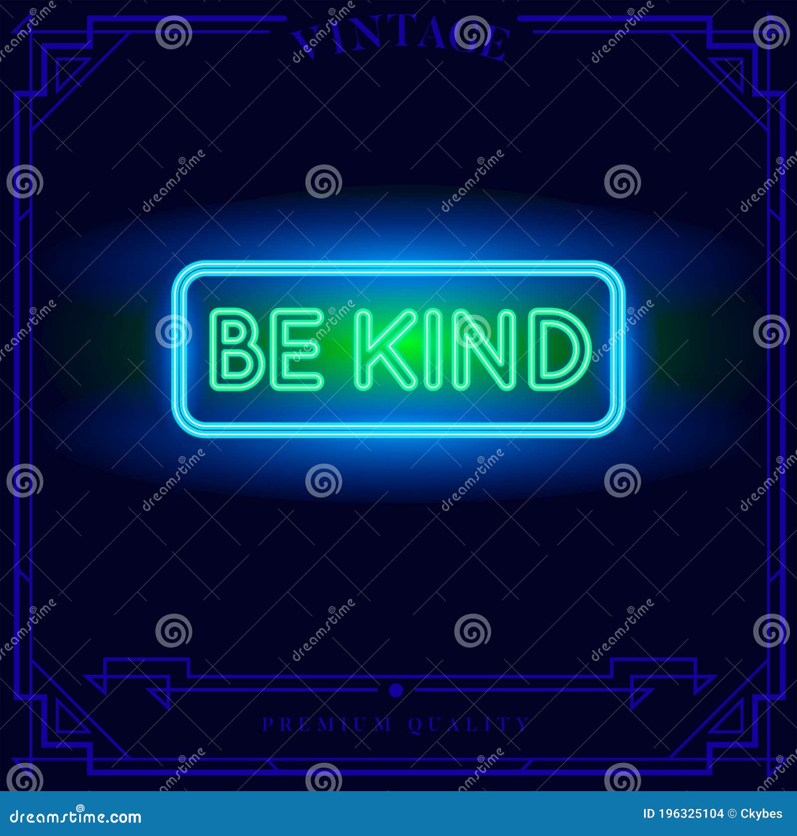 Be Kind Neon light sign. stock vector. Illustration of shop - 196325104