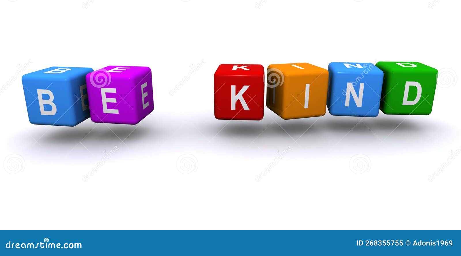 Be Kind Word Block on White Stock Illustration - Illustration of happy ...