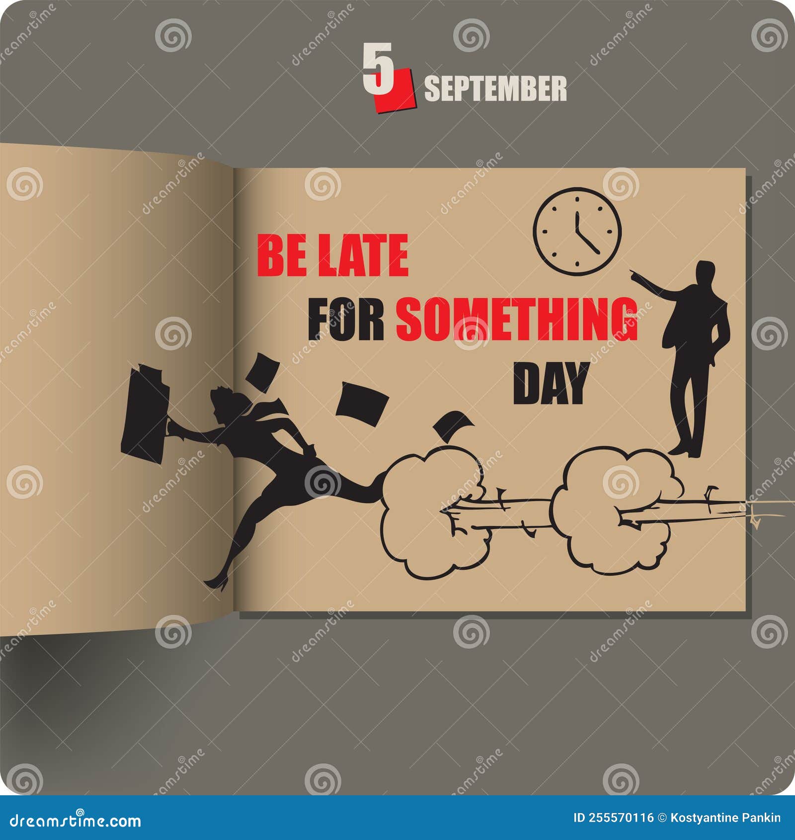 Be Late for Something Day stock vector. Illustration of businessman ...
