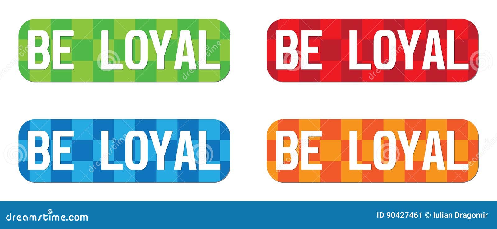 BE LOYAL Text, on Rectangle, Zig Zag Pattern Stamp Sign. Stock ...