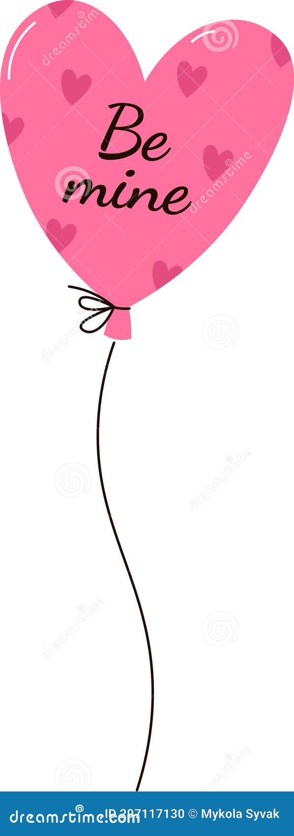 Be Mine Balloon stock illustration. Illustration of card - 297117130