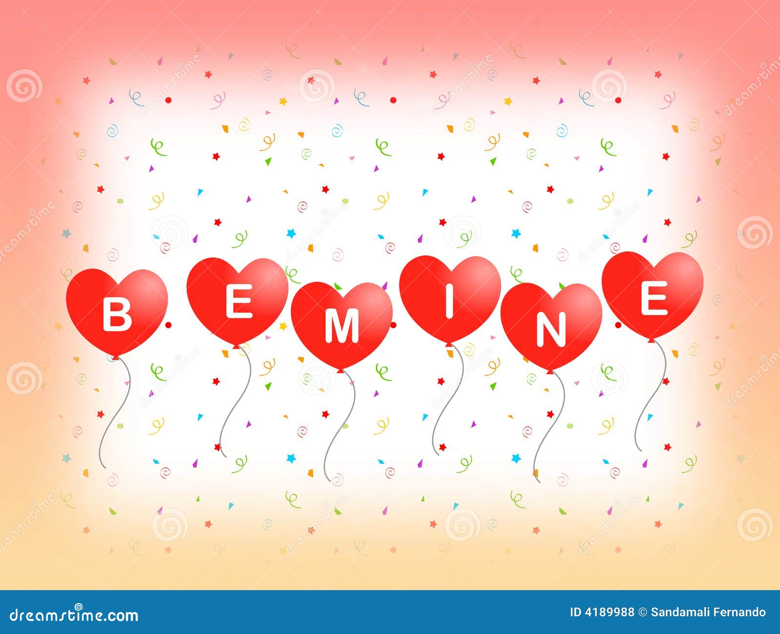 Be mine greeting card stock illustration. Illustration of balloons ...
