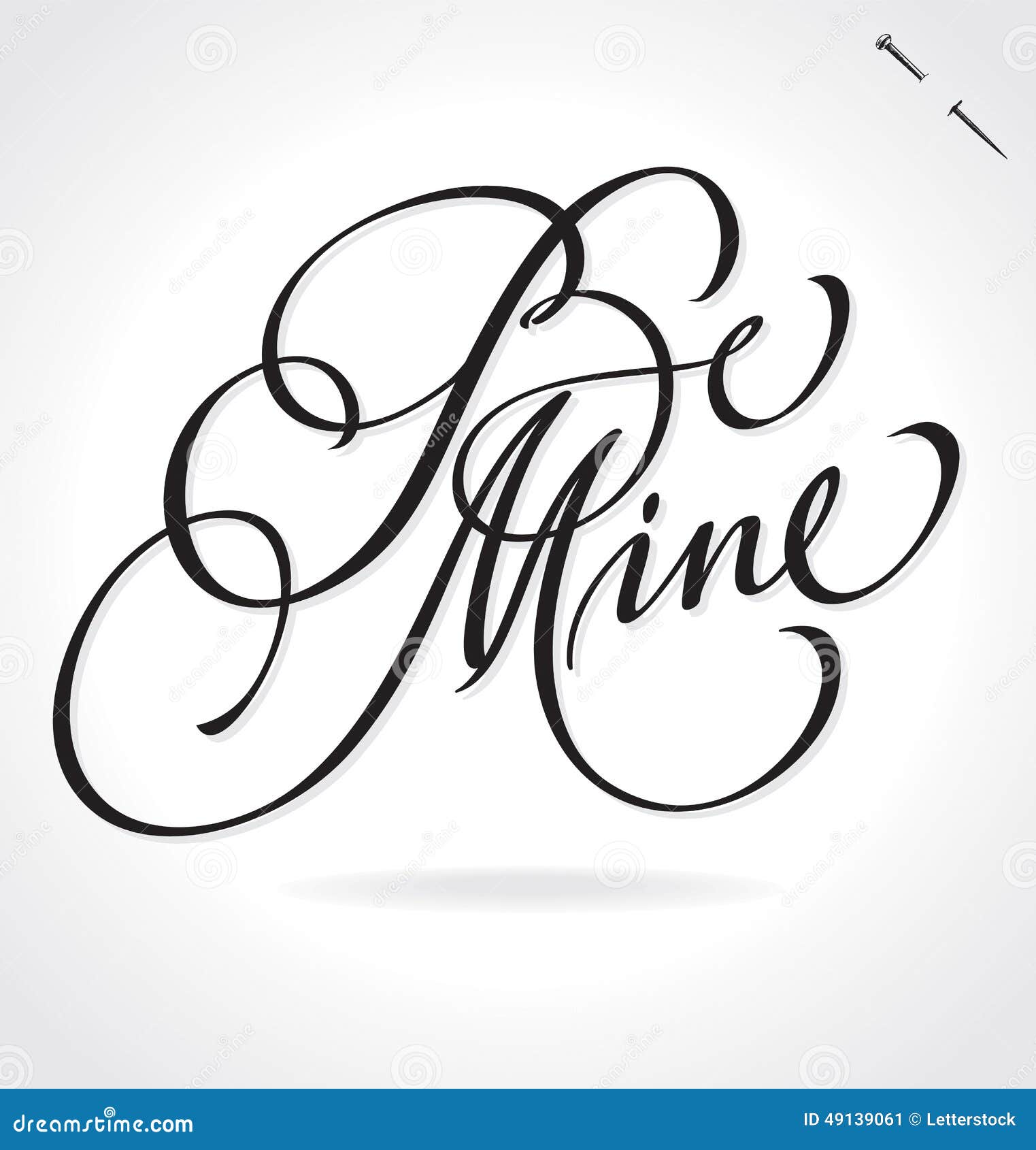 BE MINE Hand Lettering (vector) Stock Vector - Illustration of card ...