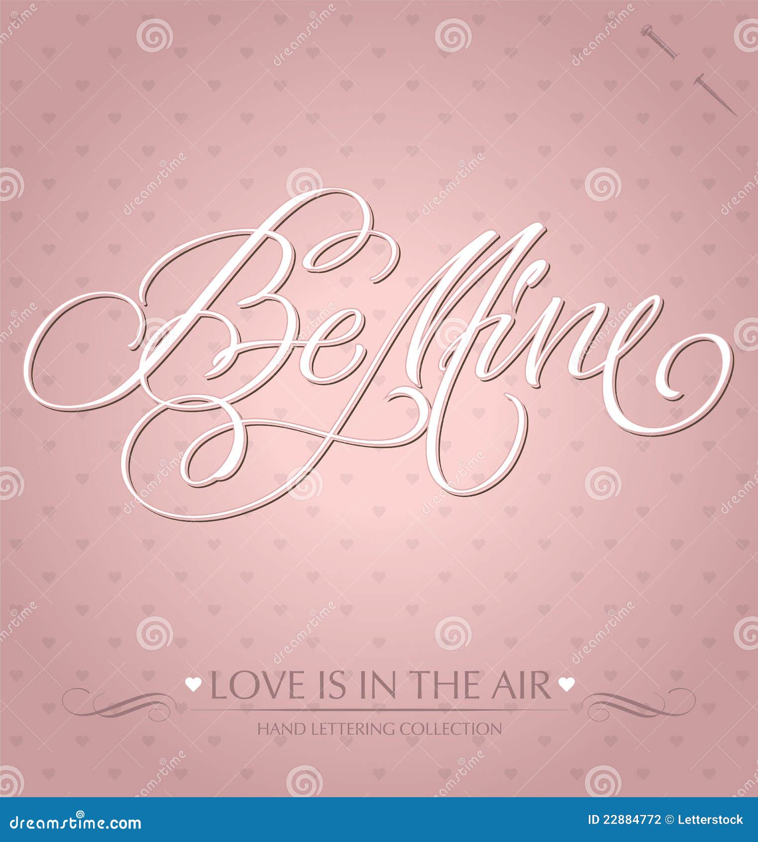 Be Mine Hand Lettering (vector) Stock Vector - Image: 22884772