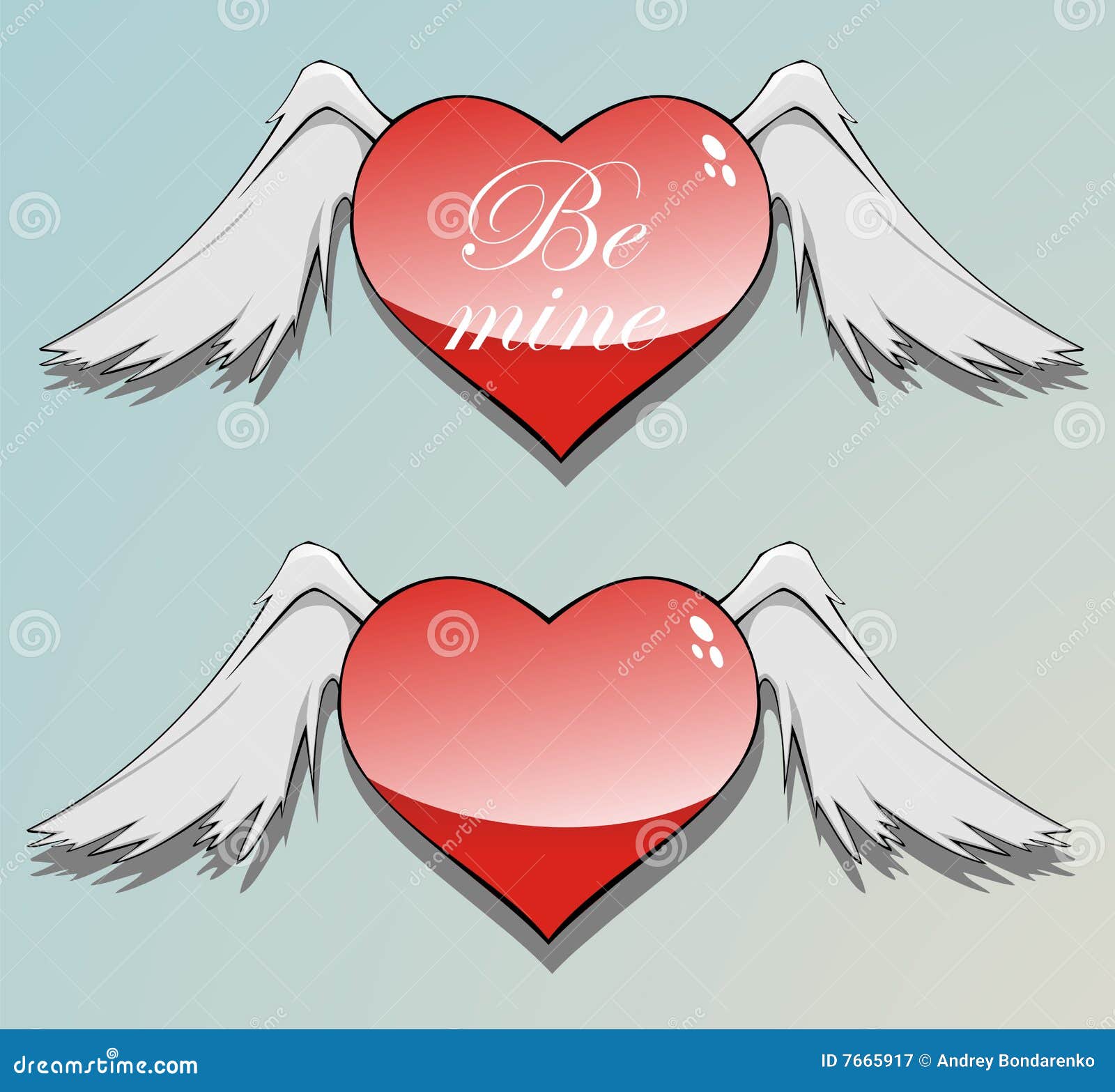 Be mine heart stock vector. Illustration of wings, love - 7665917