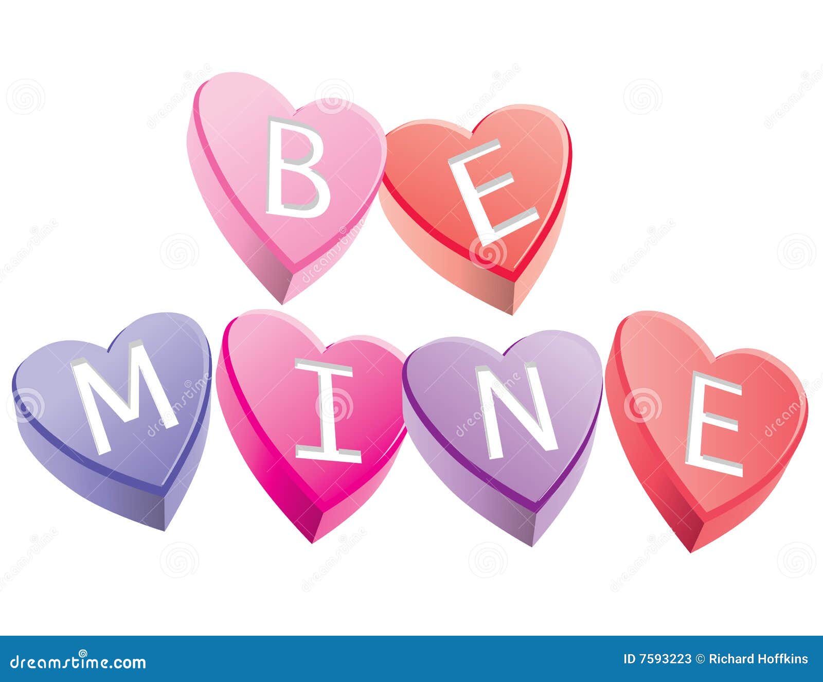 Be Mine Hearts stock illustration. Illustration of engagement - 7593223