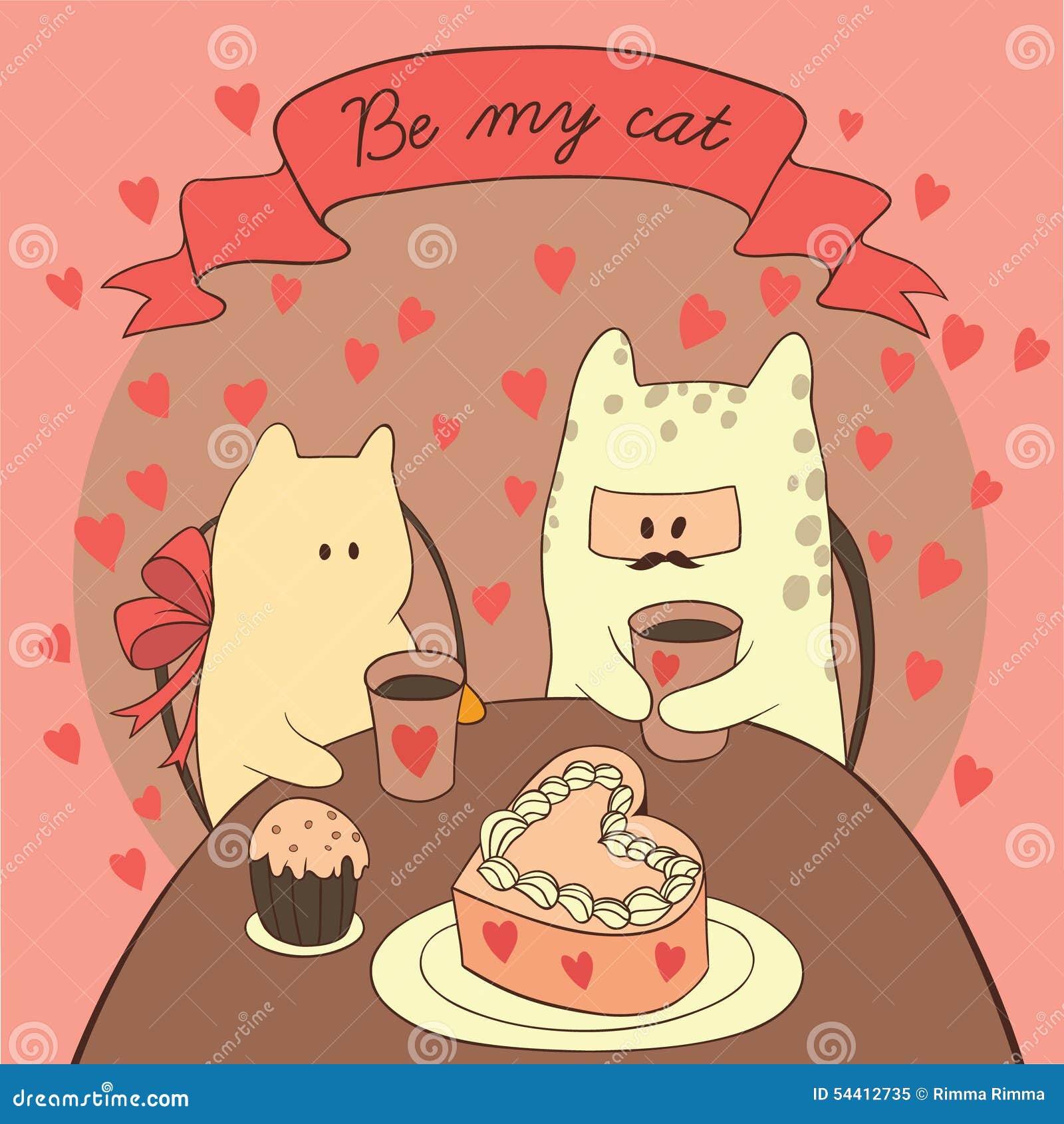 Be my cat stock illustration. Illustration of cupcake - 54412735