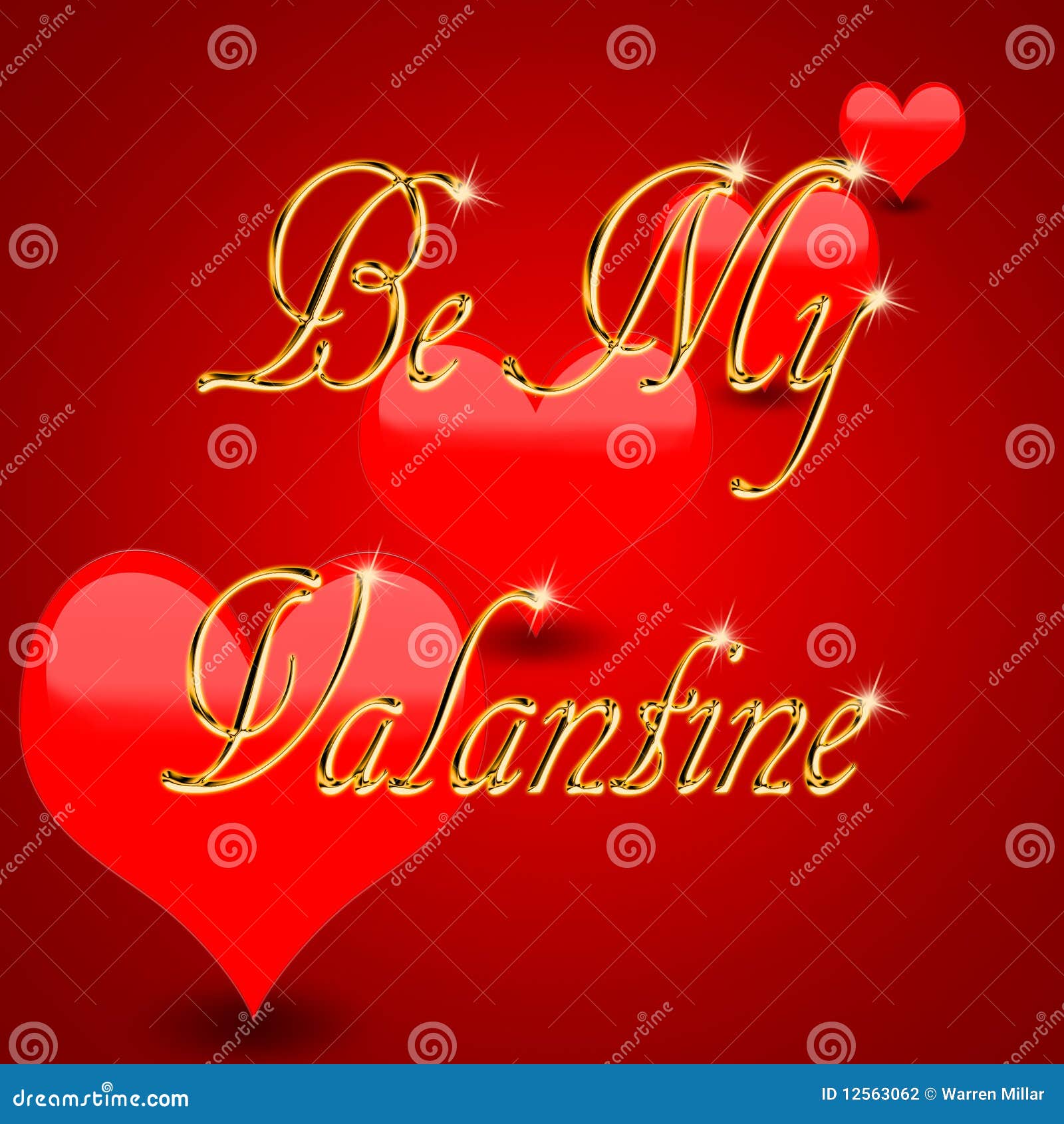 Be my Valantine stock illustration. Illustration of gold - 12563062