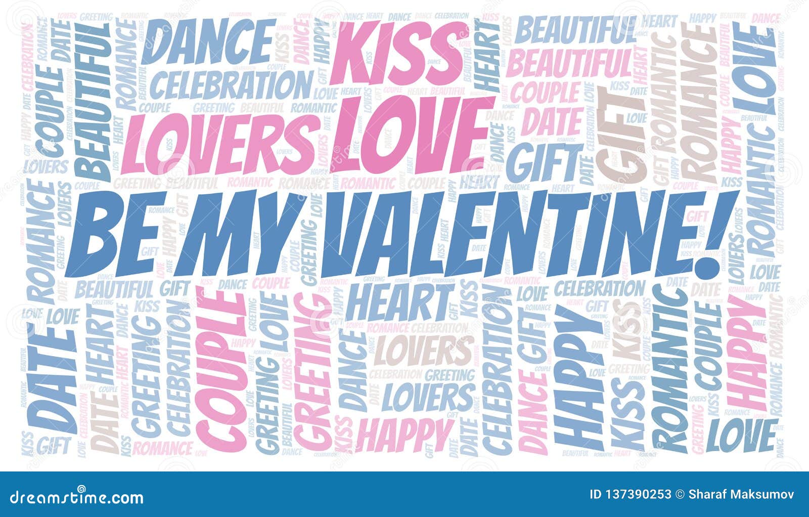 Be My Valentine! Word Cloud Stock Illustration - Illustration of happy ...