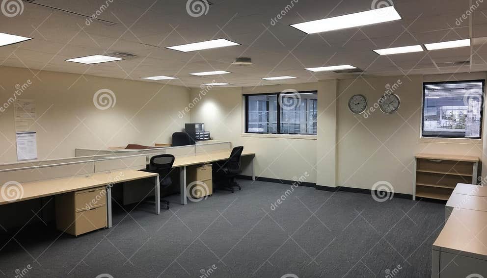 Be Night Ekend Workplace Office Space Dark Work Empty Must Interior Indicating Empty Office ...