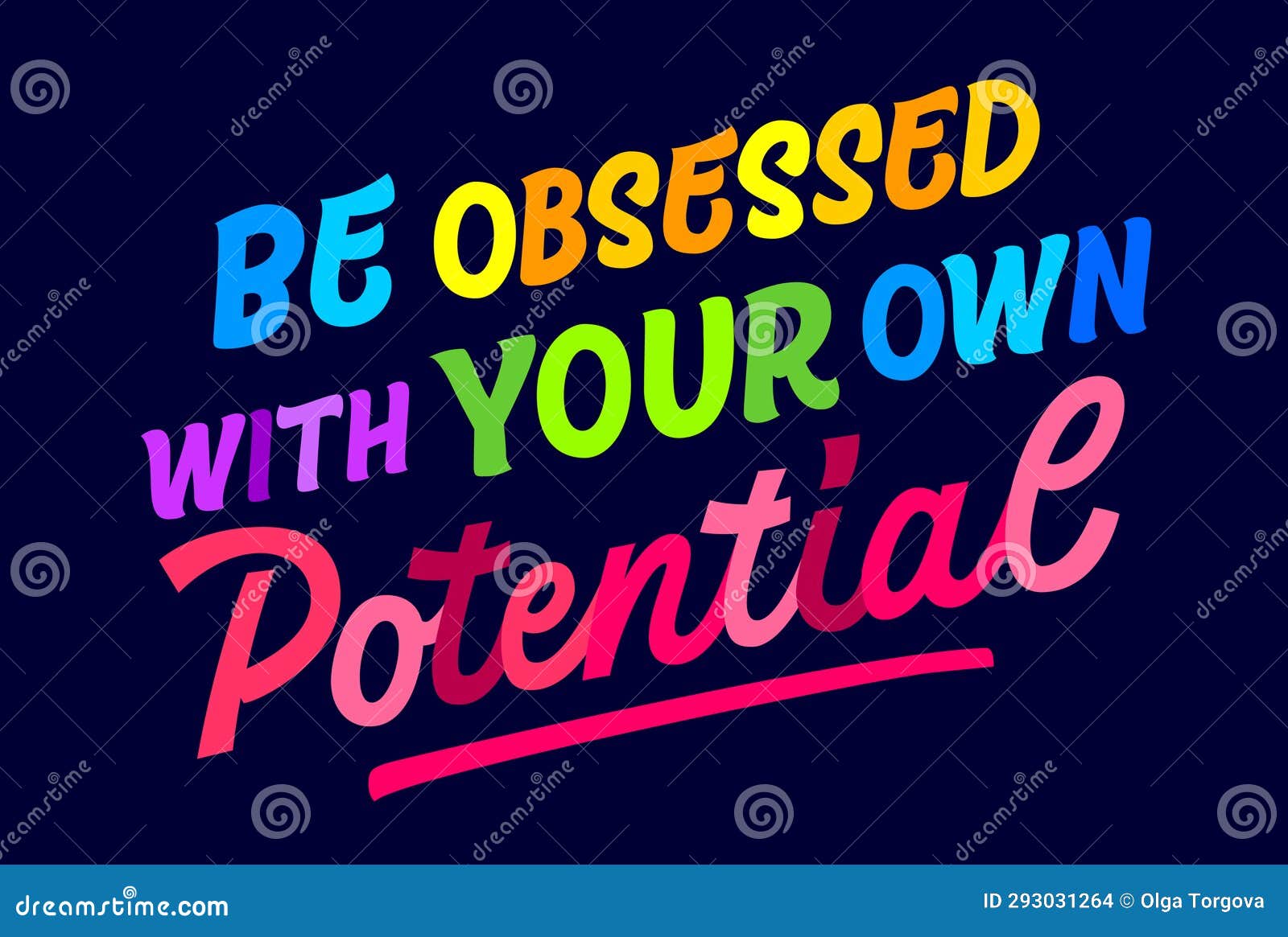 Be Obsession with Your Potential, Vector Script Style Typography Design ...