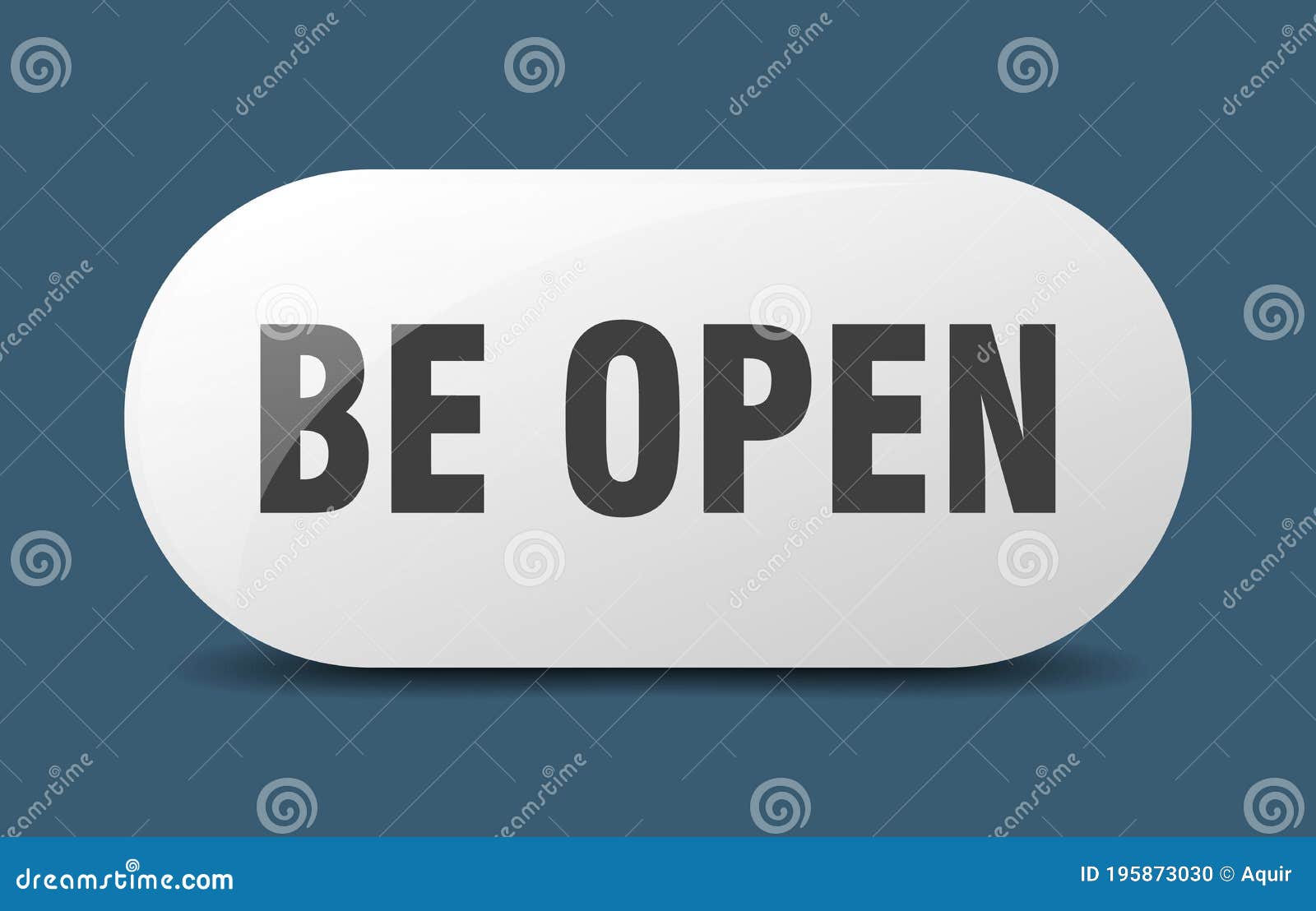 Be Open Button. Sticker. Banner. Rounded Glass Sign Stock Vector ...