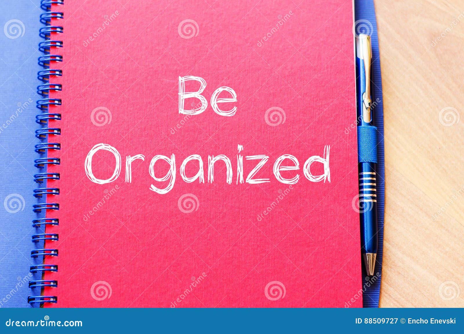 Be Organized Write on Notebook Stock Image - Image of commitment, order ...