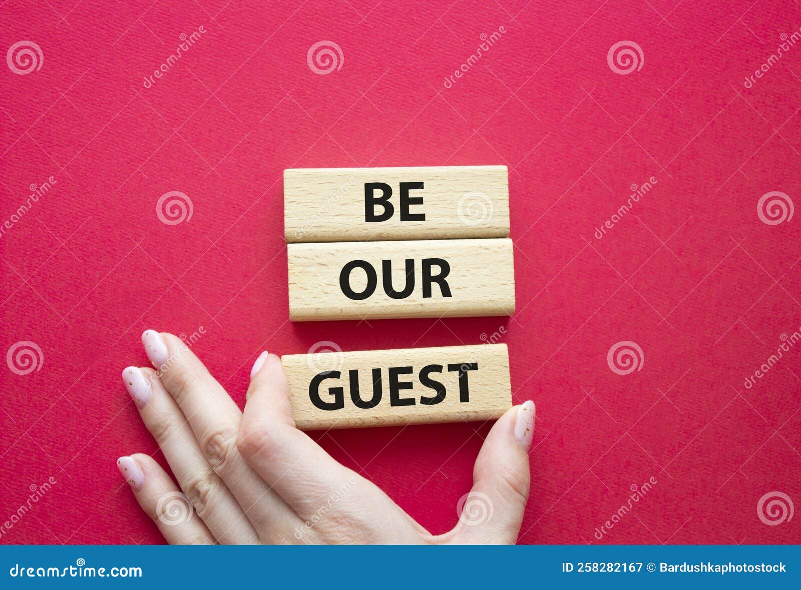 Be Our Guest Symbol Concept Word Be Our Guest On Wooden Blocks