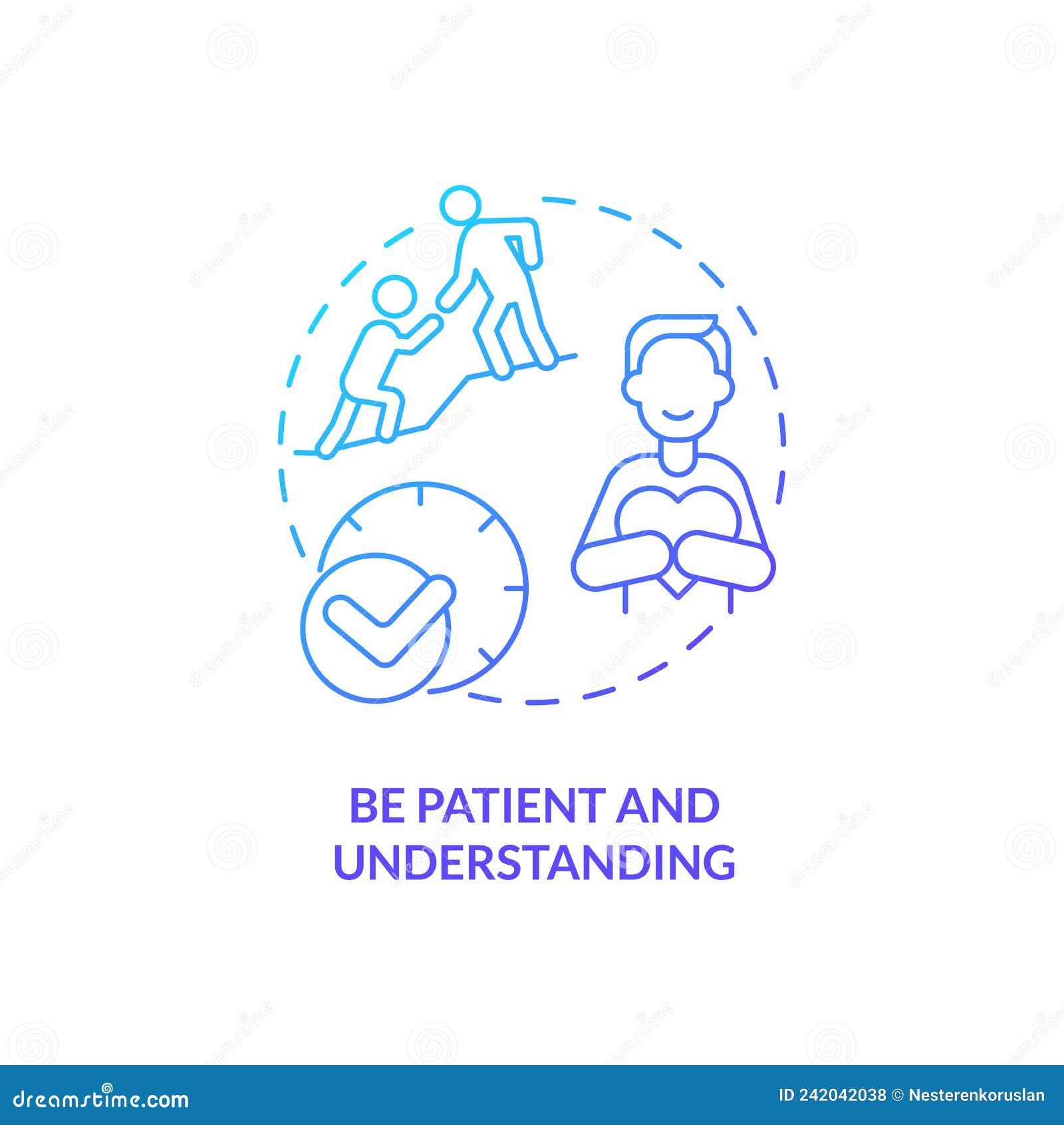 Be Patient and Understanding Blue Gradient Concept Icon Stock Vector ...