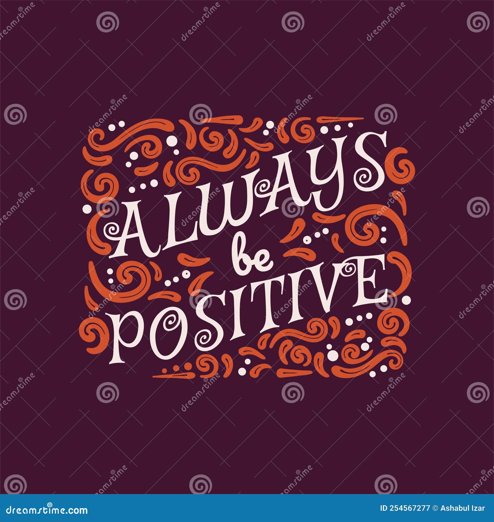 Always be positive stock vector. Illustration of black - 254567277