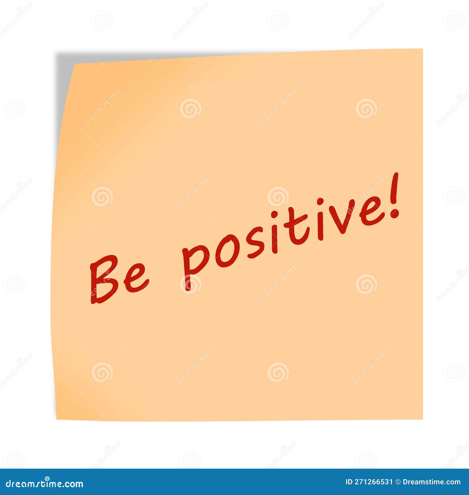 Be Positive 3d Illustration Post Note Reminder on White with Clipping ...