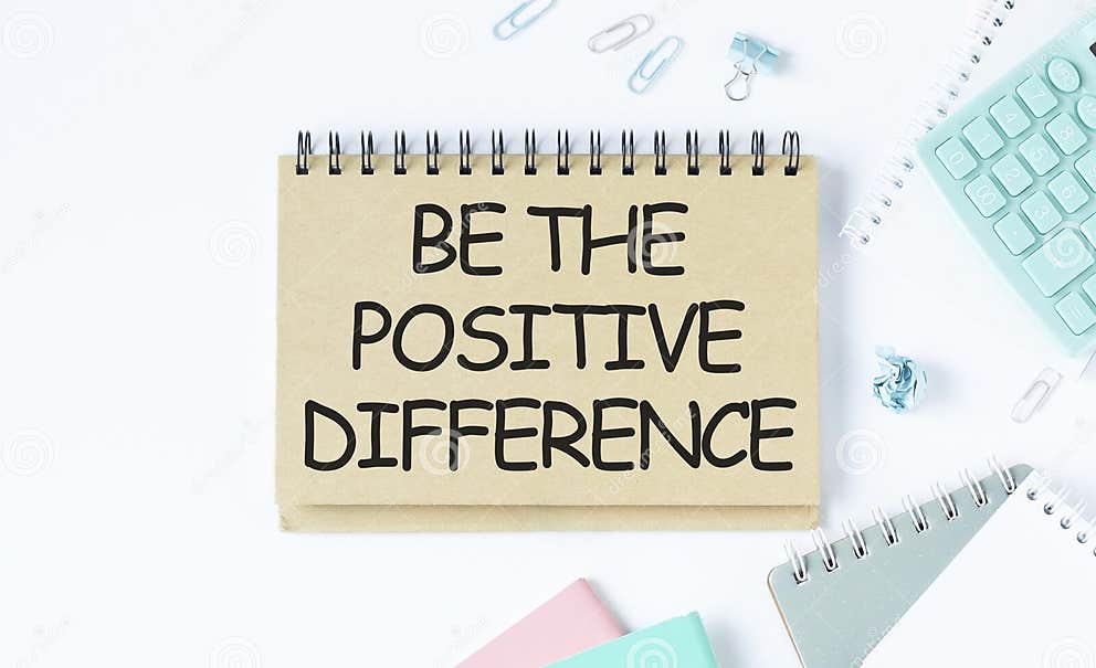Positive Difference Text on Notepad on White Table Stock Image - Image ...