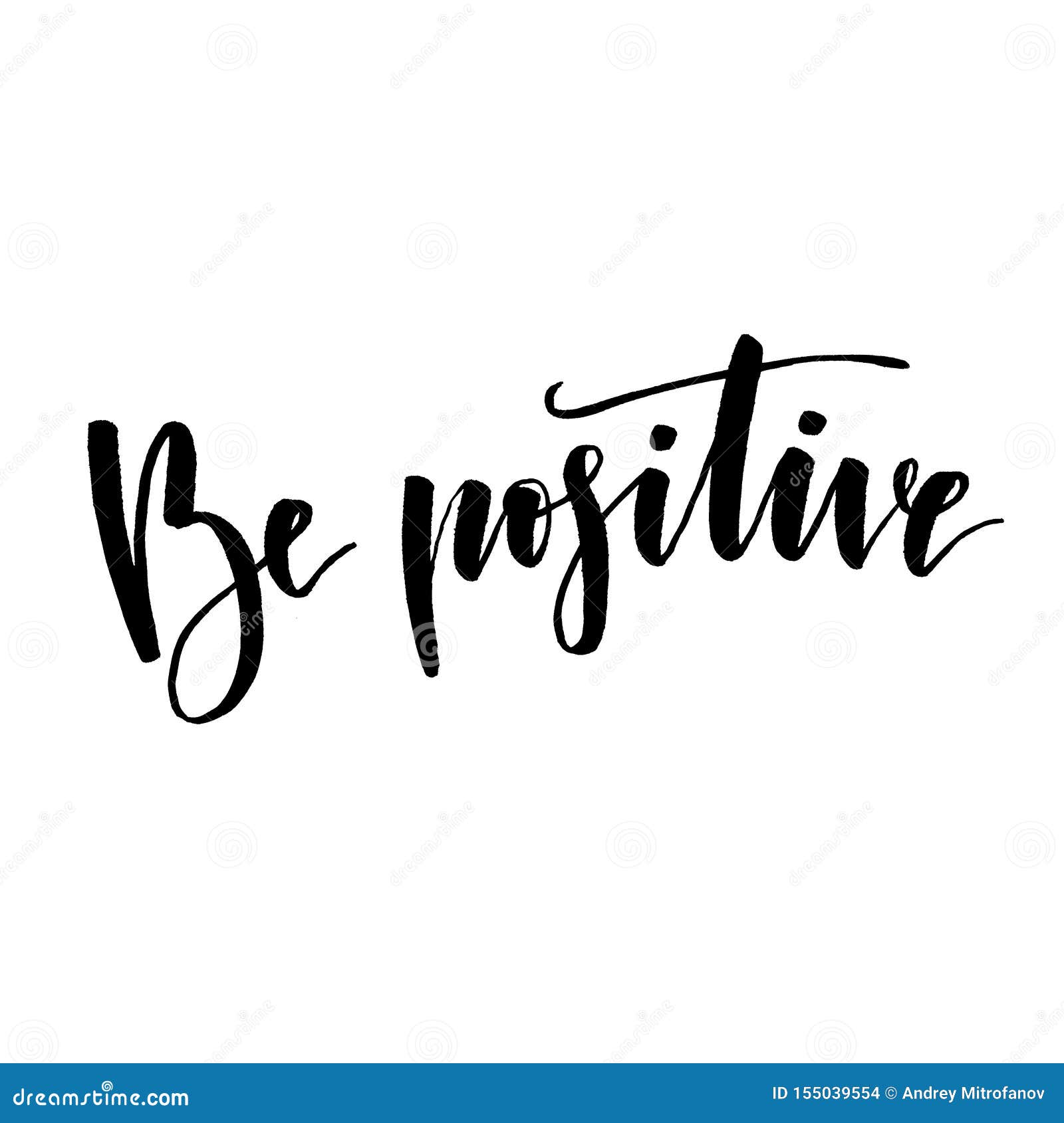 Be Positive. Handwritten Text Stock Illustration - Illustration of ...
