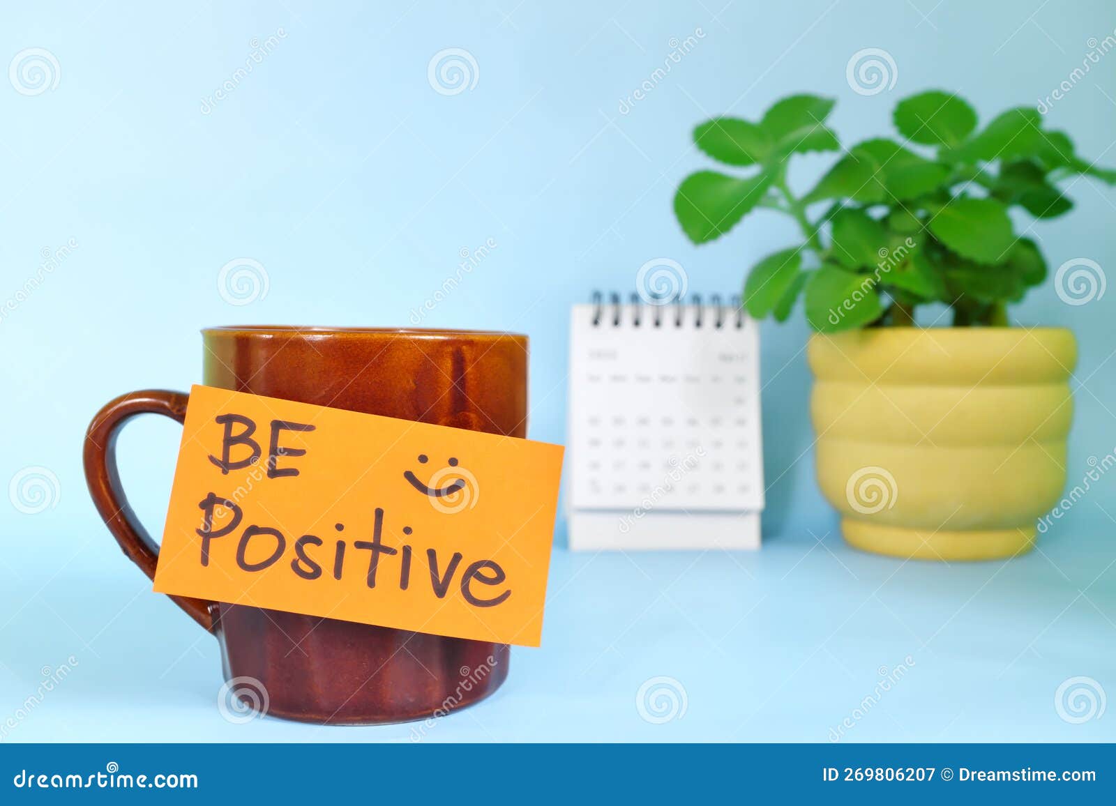 Be Positive Positivity Reminder Concept. Selective Focus of a Cup of ...