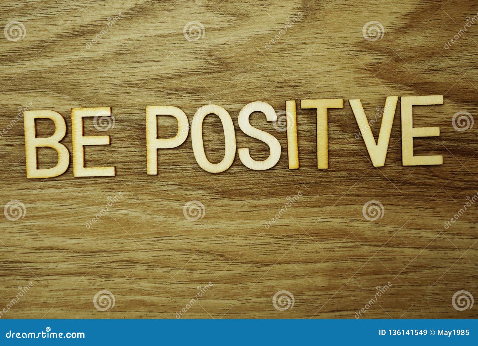Be Positive Text Message on Wooden Background Stock Image - Image of ...